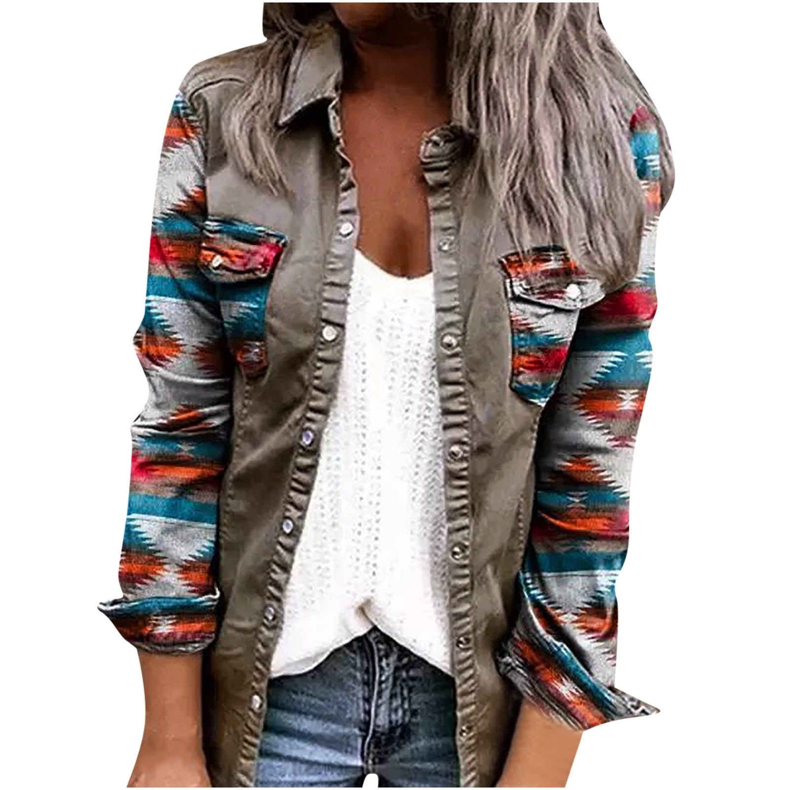 HAPIMO Sales Shacket Jackets for Women Casual Comfy Long Sleeve Girls ...