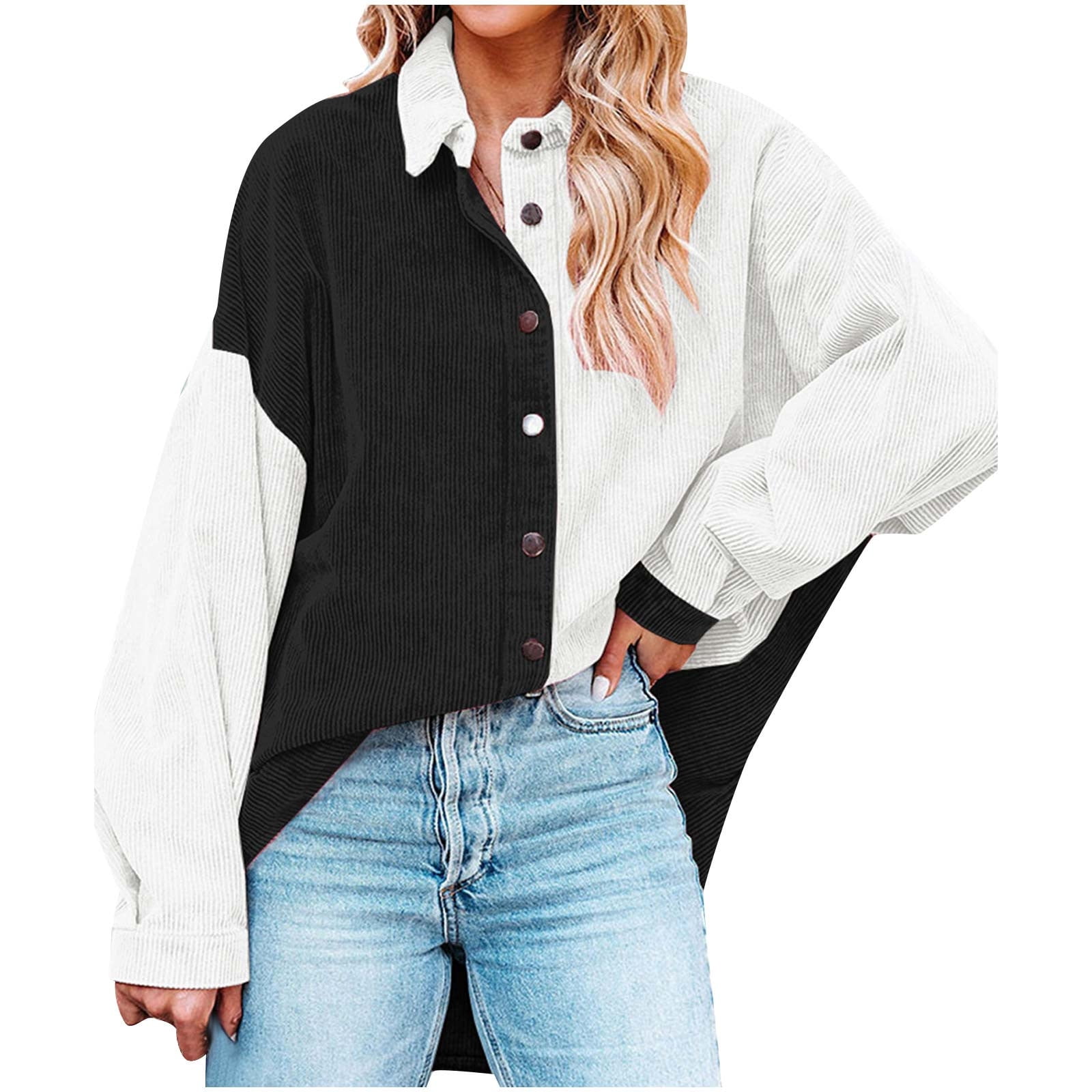 HAPIMO Shacket Jackets for Women Casual Comfy Long Sleeve Girls Fall ...