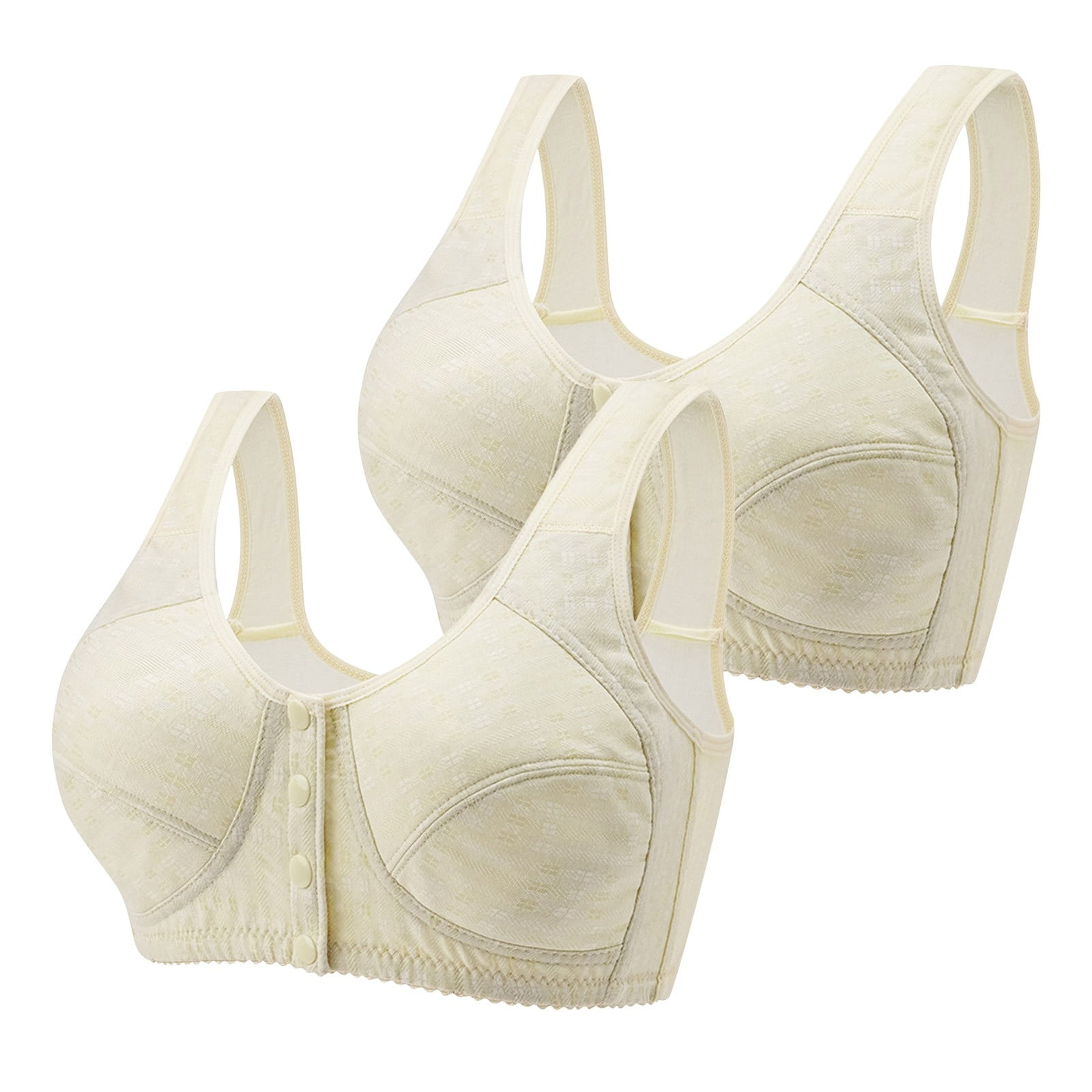 HAPIMO Women's 2Pc Plus Size Everyday Bra Front Open Bra Lifting Bra Comfy Underwear Push Up ...