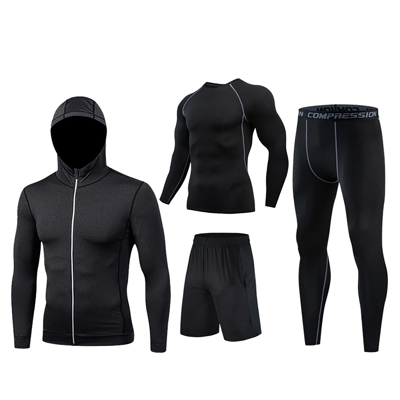 HAPIMO Women's 5 PCS Workout Sets Plus Size Yoga Suit Set Tracksuit ...