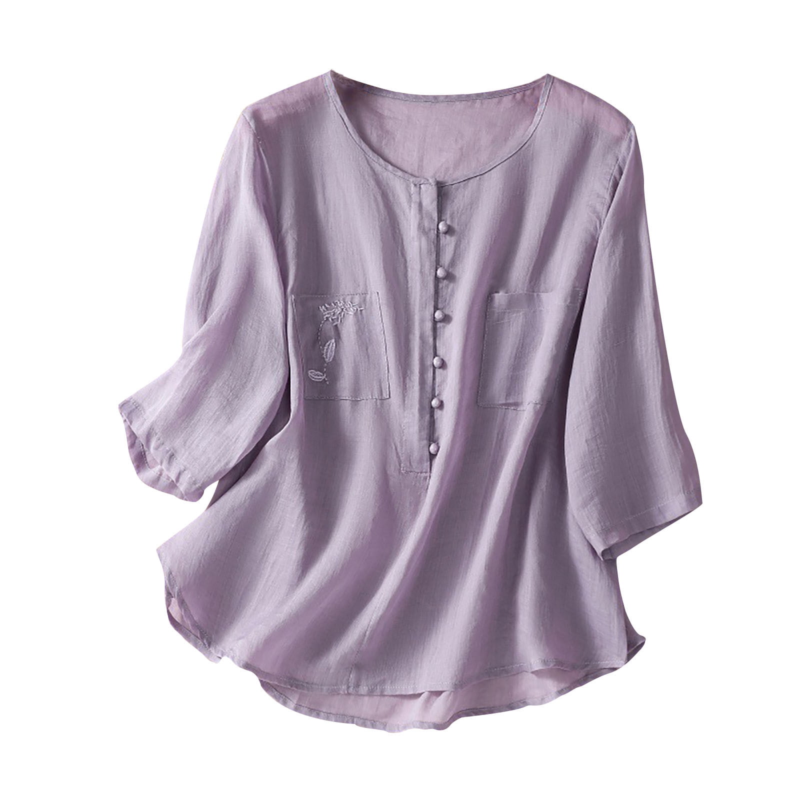 HAPIMO Women's Loose Cotton Lined Pullover Button Pocket Clearance Short Sleeve for Teen Girls ...