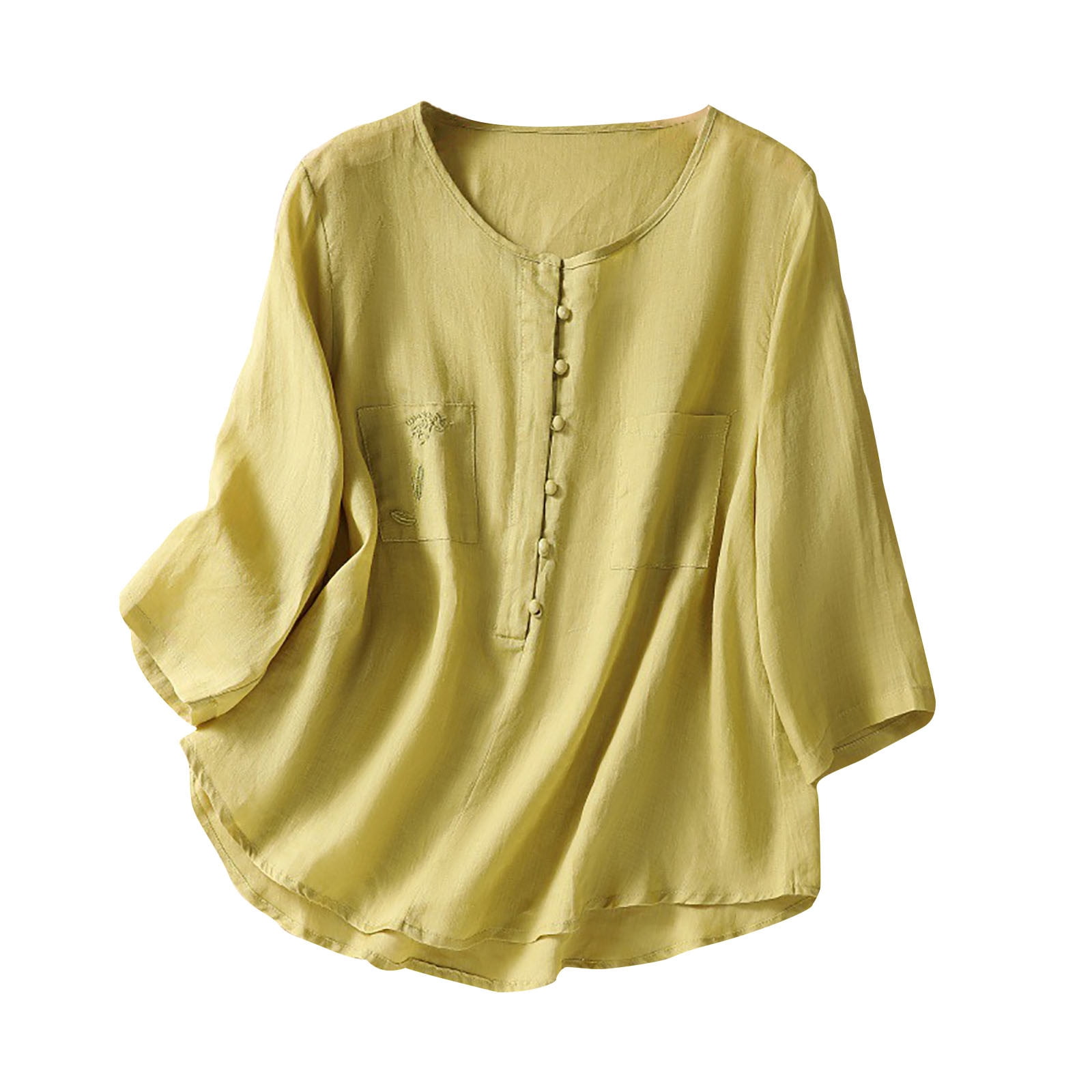 HAPIMO Women's Loose Cotton Lined Pullover Button Pocket Clearance Short Sleeve for Teen Girls ...