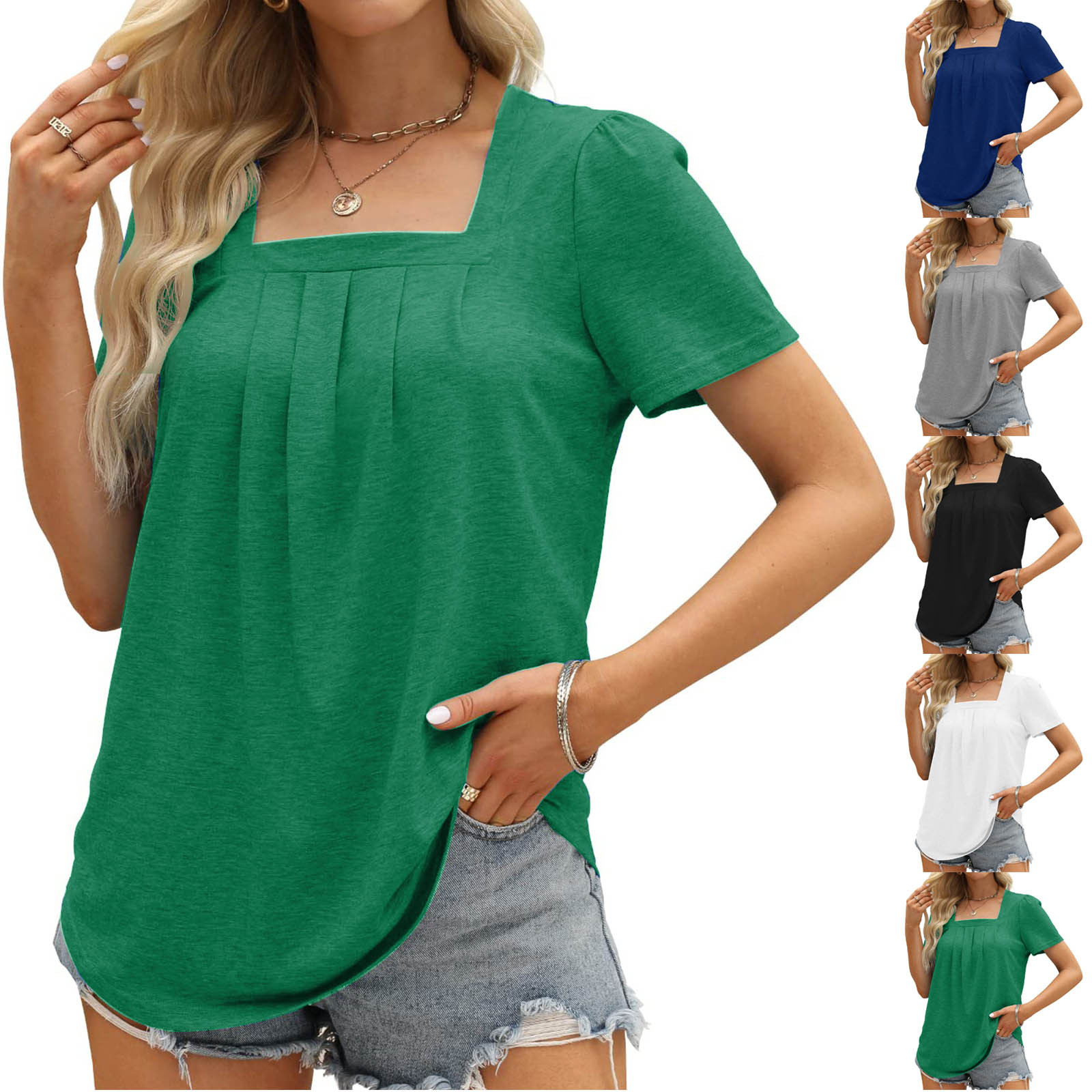 HAPIMO Women's Loose Pullover Tunic Clearance Summer Tees Short Sleeve Casual Relaxed Workout ...