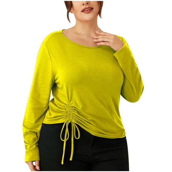 HAPIMO Women's Loose Ribbed Plus Size Tops Fashion Solid Color ...