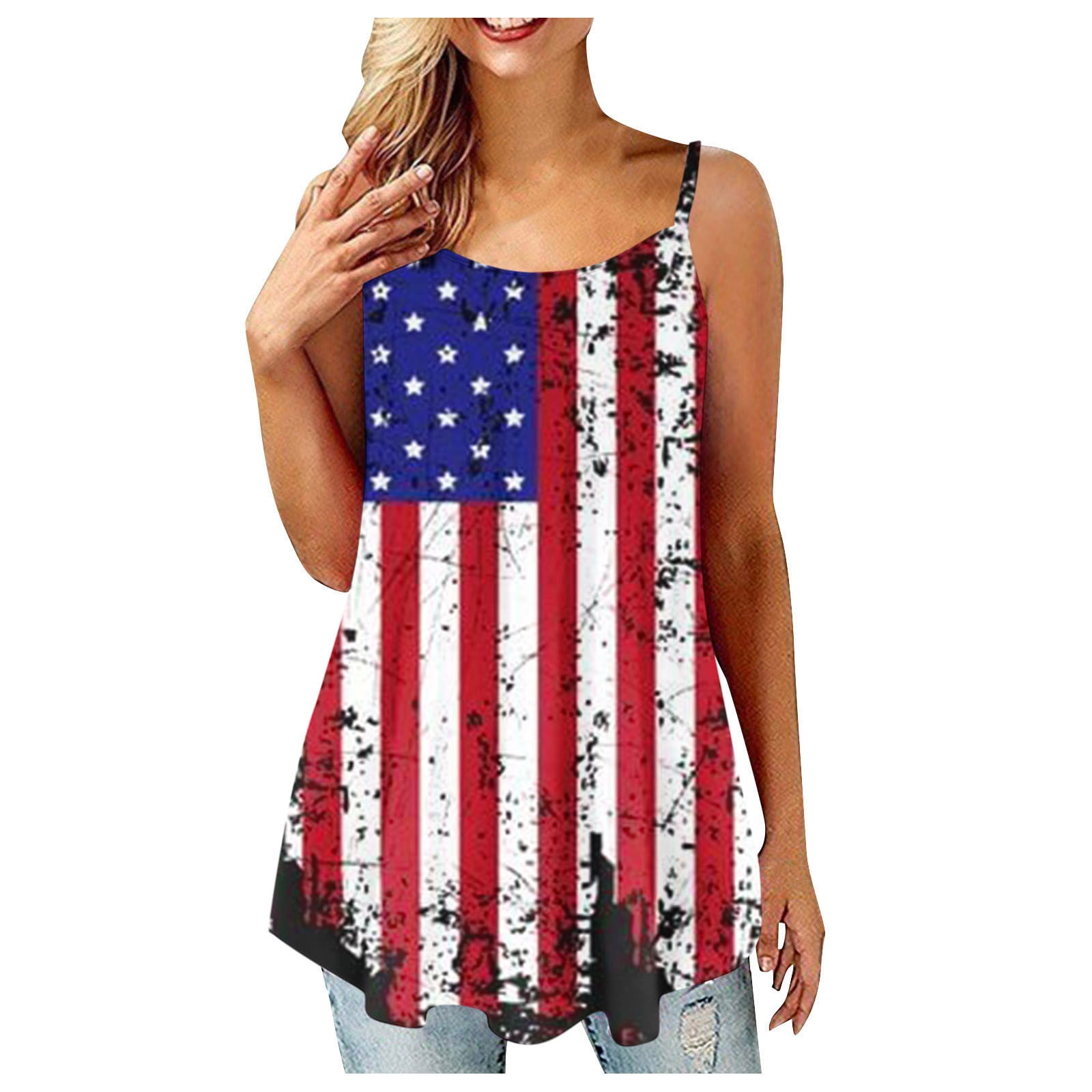 HAPIMO Women's Summer Tank Tops Casual Swing Tunic Camis Sleeveless Shirts for Girls ...