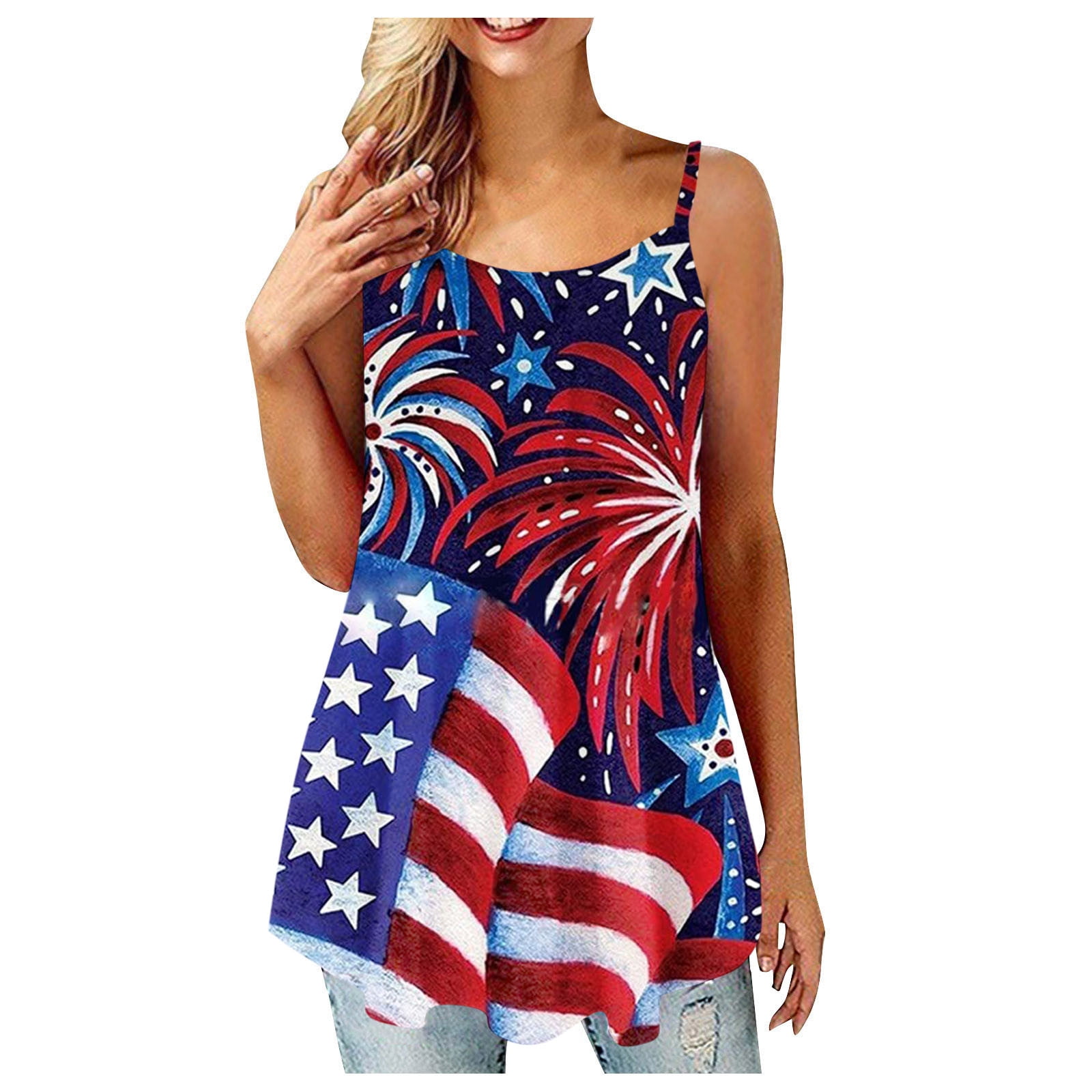 HAPIMO Women's Summer Tank Tops Casual Swing Tunic Camis Sleeveless Shirts for Girls ...