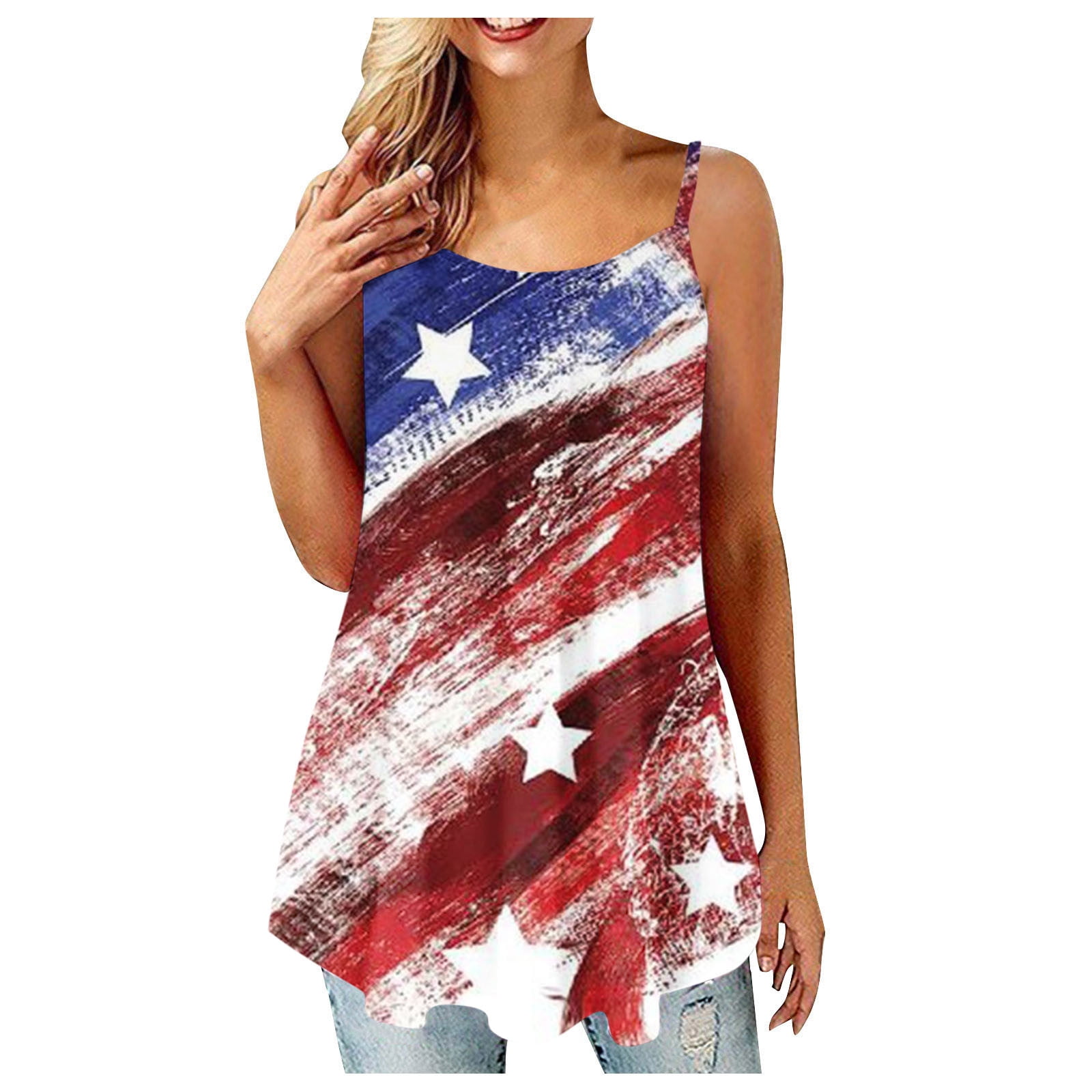 HAPIMO Women's Summer Tank Tops Casual Swing Tunic Camis Sleeveless Shirts for Girls ...