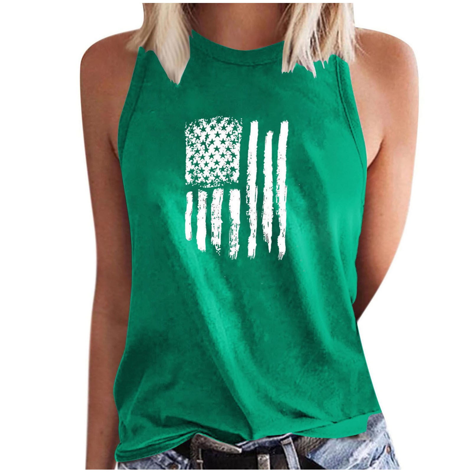 Hapimo Womens Summer Tank Tops Daily Basic Camisole July 4th