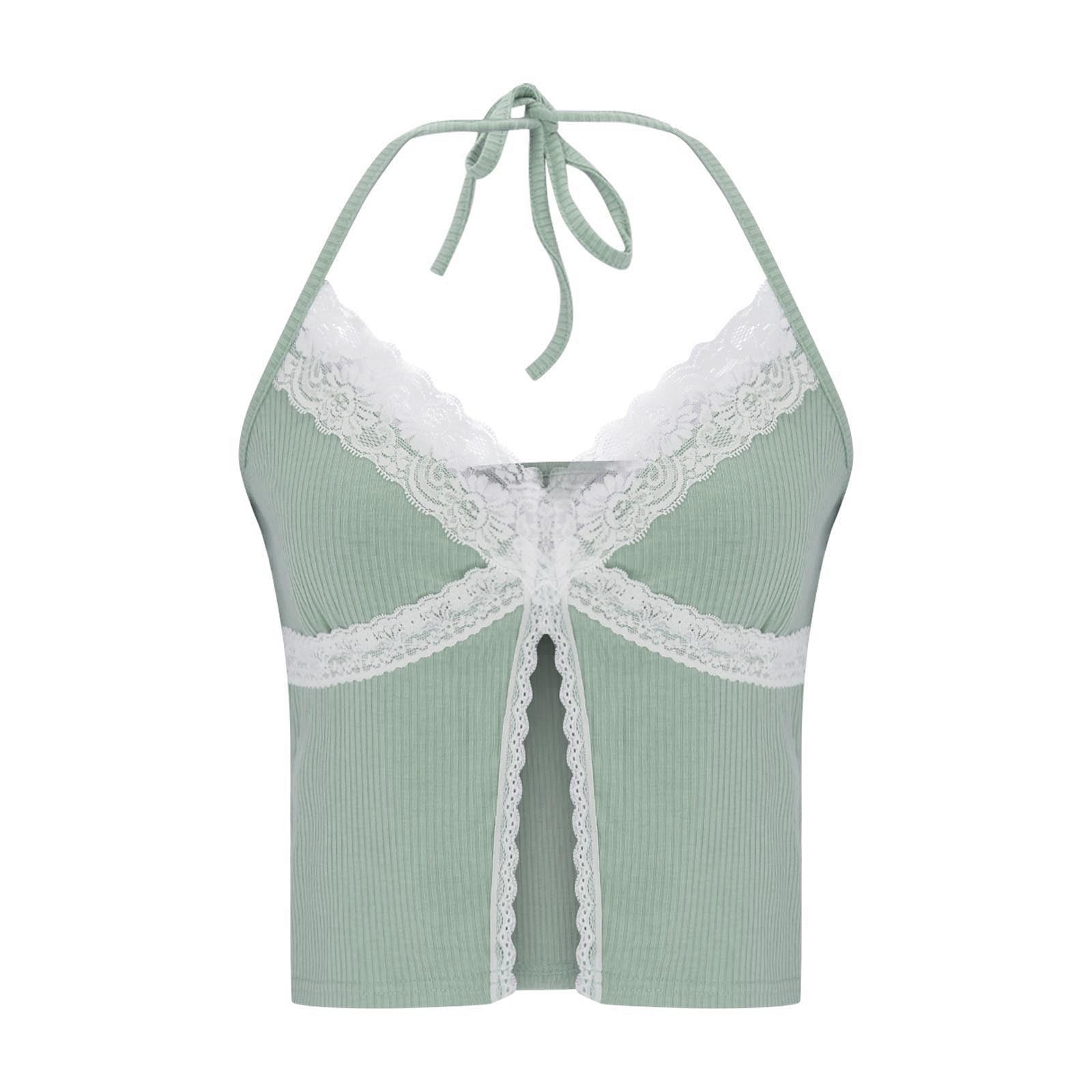 HAPIMO Women's Summer Tank Tops Sling Blouse Solid Color Print Tops Lace Crochet Tunic Camisole ...