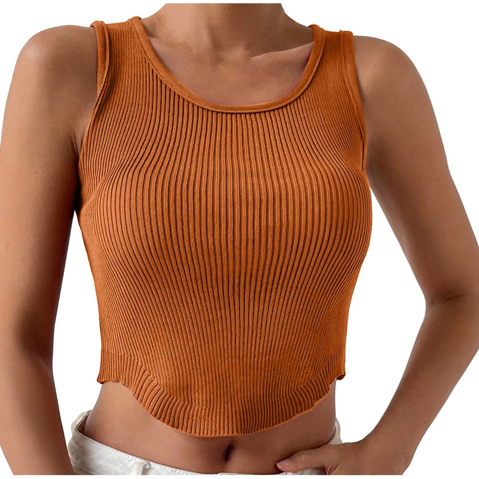 HAPIMO Women's Summer Tank Tops Solid Color Print Tops Workout Yoga Camisole Sleeveless Shirts ...