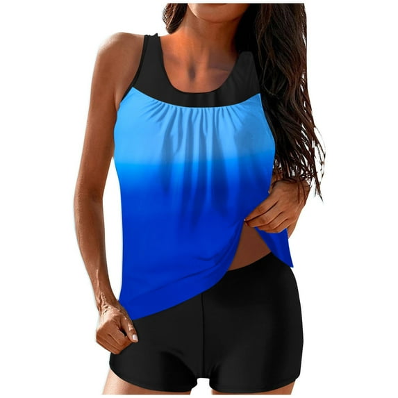 HAPIMO Women's Tankini Sets Modest Summer Vacation Beachwear Two Piece ...