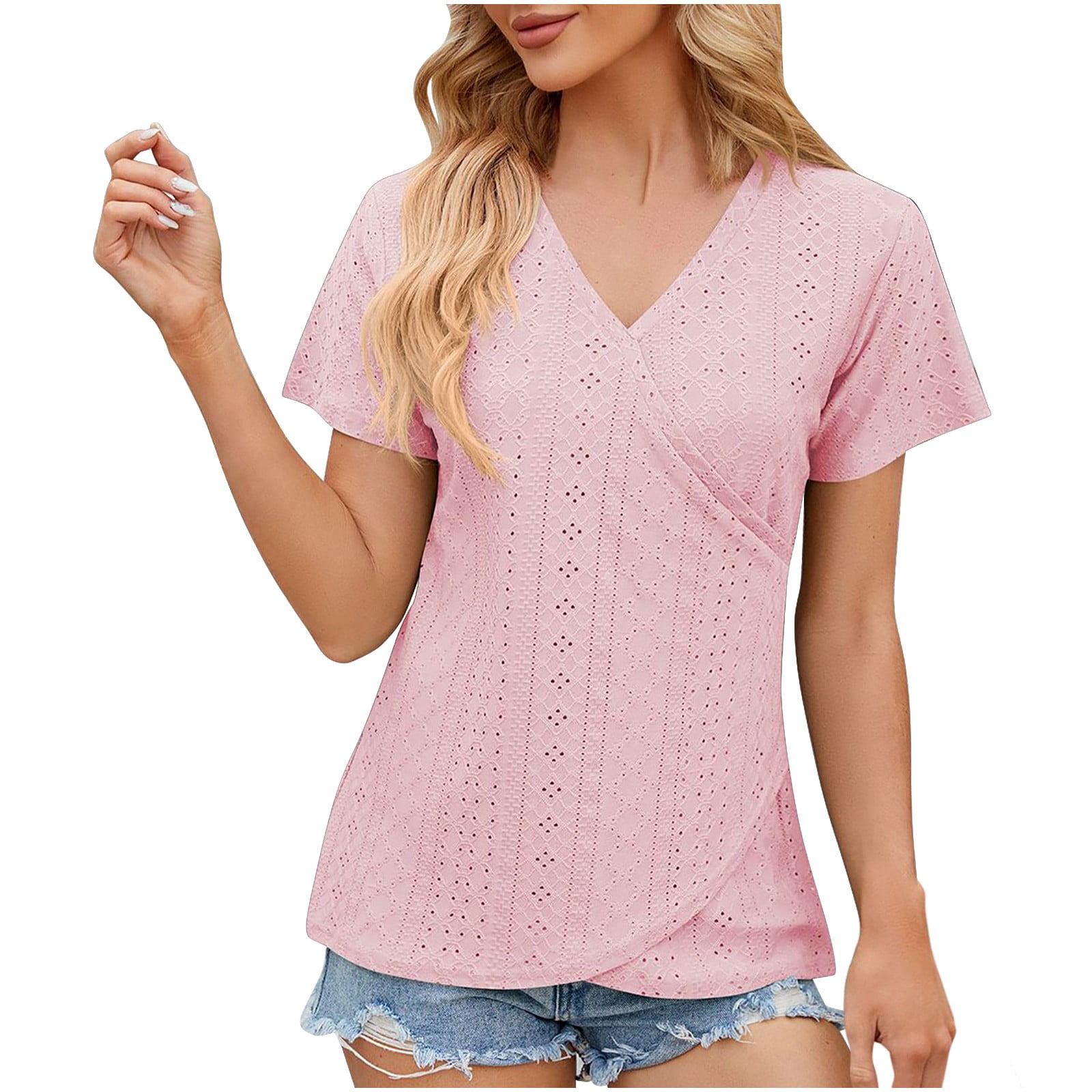 HAPIMO Women's Trendy Loose Tops Eyelet Dressy Tunic Clearance for Teen ...