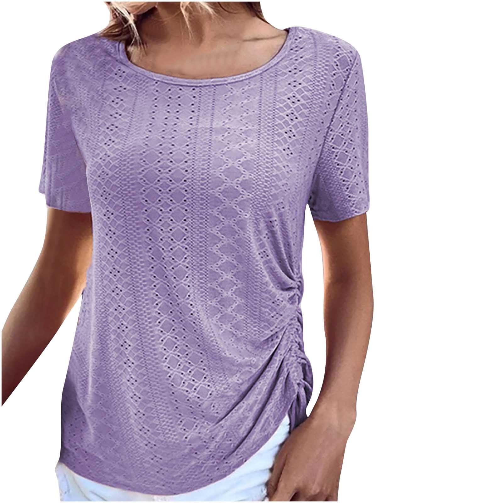 HAPIMO Women's Trendy Loose Tops Eyelet Dressy Tunic for Teen Girls ...