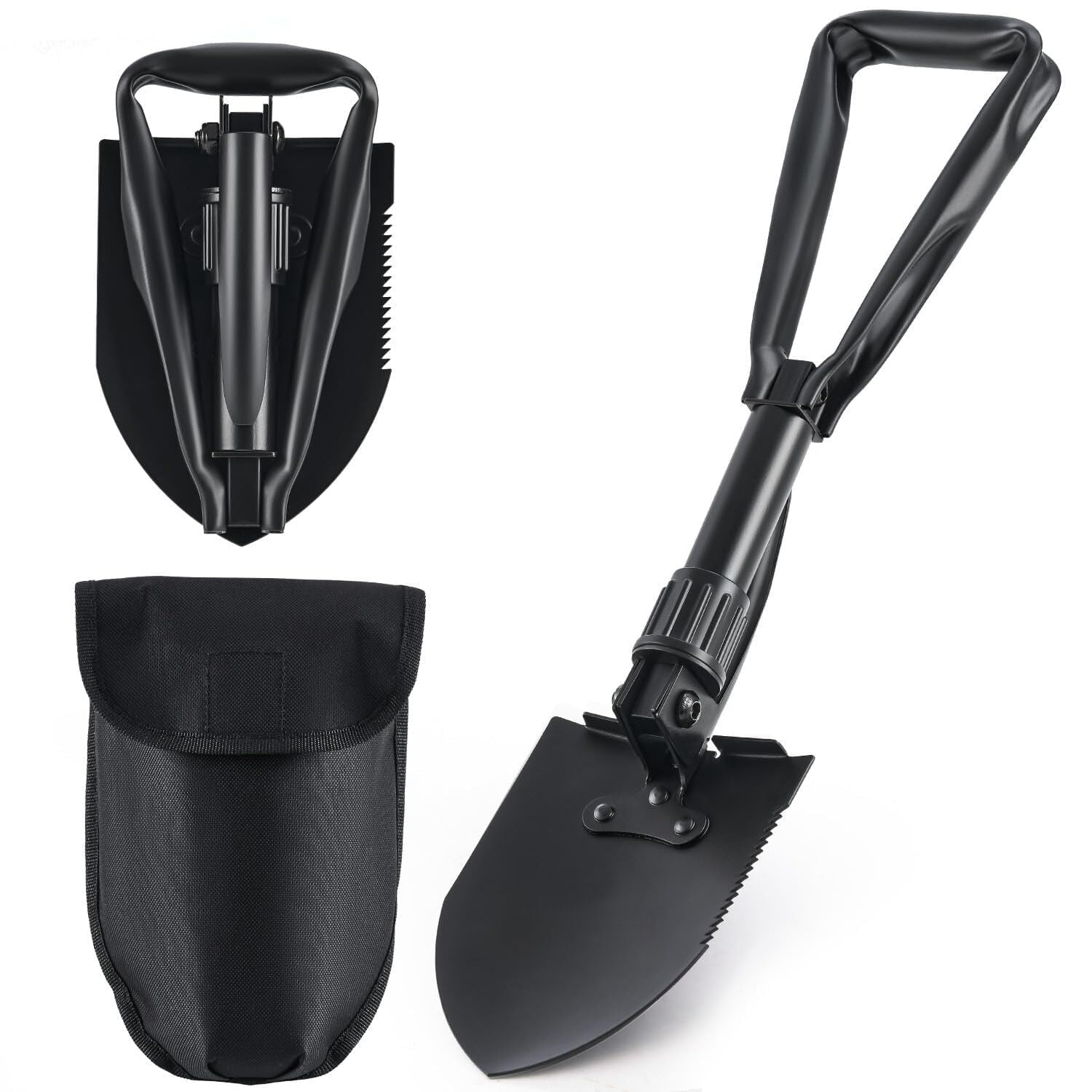 HAPOO 18.5-inch Mini Folding Shovel High Carbon Steel, Portable ...