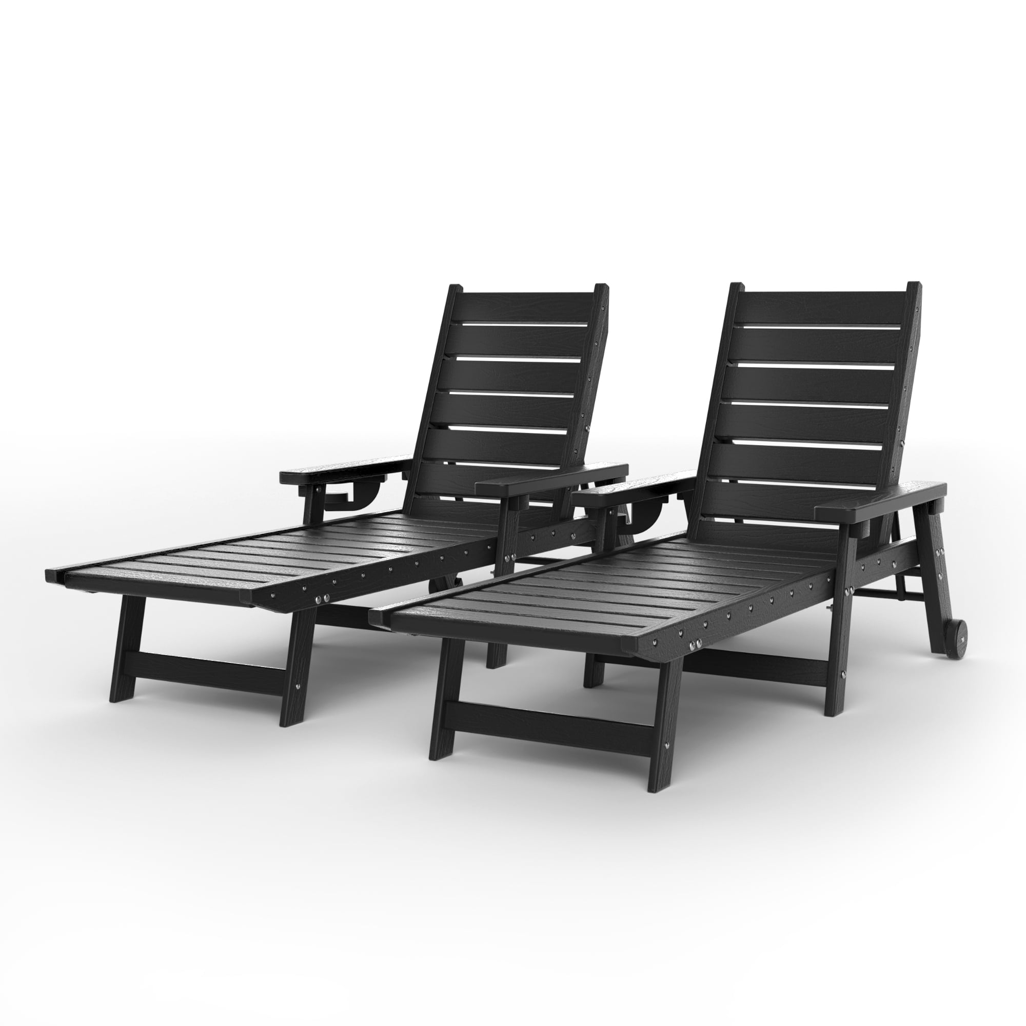 HAPPATIO Aluminum Patio Chaise Lounge Set 2 Pieces, Aluminum Patio ...