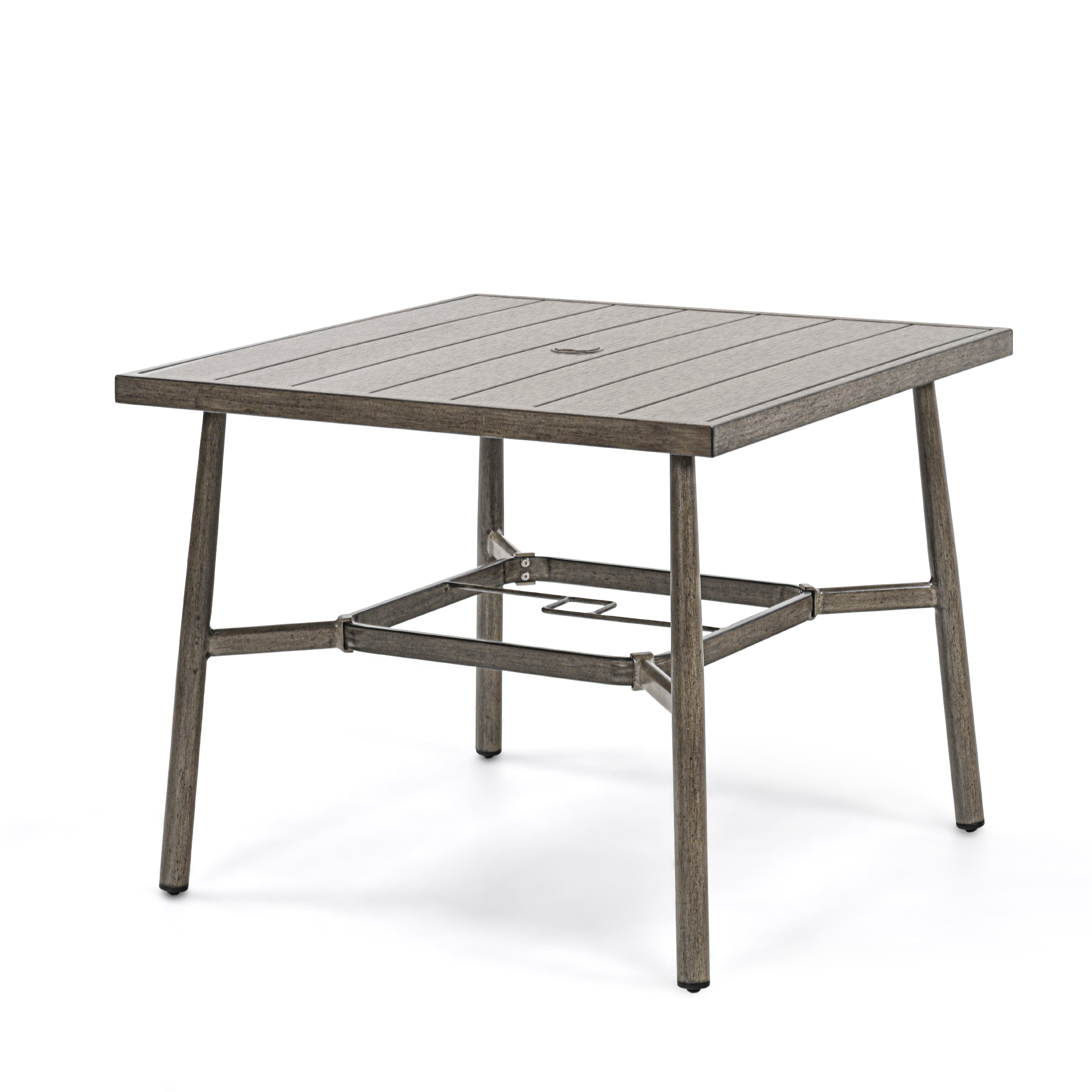 HAPPATIO Patio Table for 4, Modern Square Outdoor Dining Table with ...
