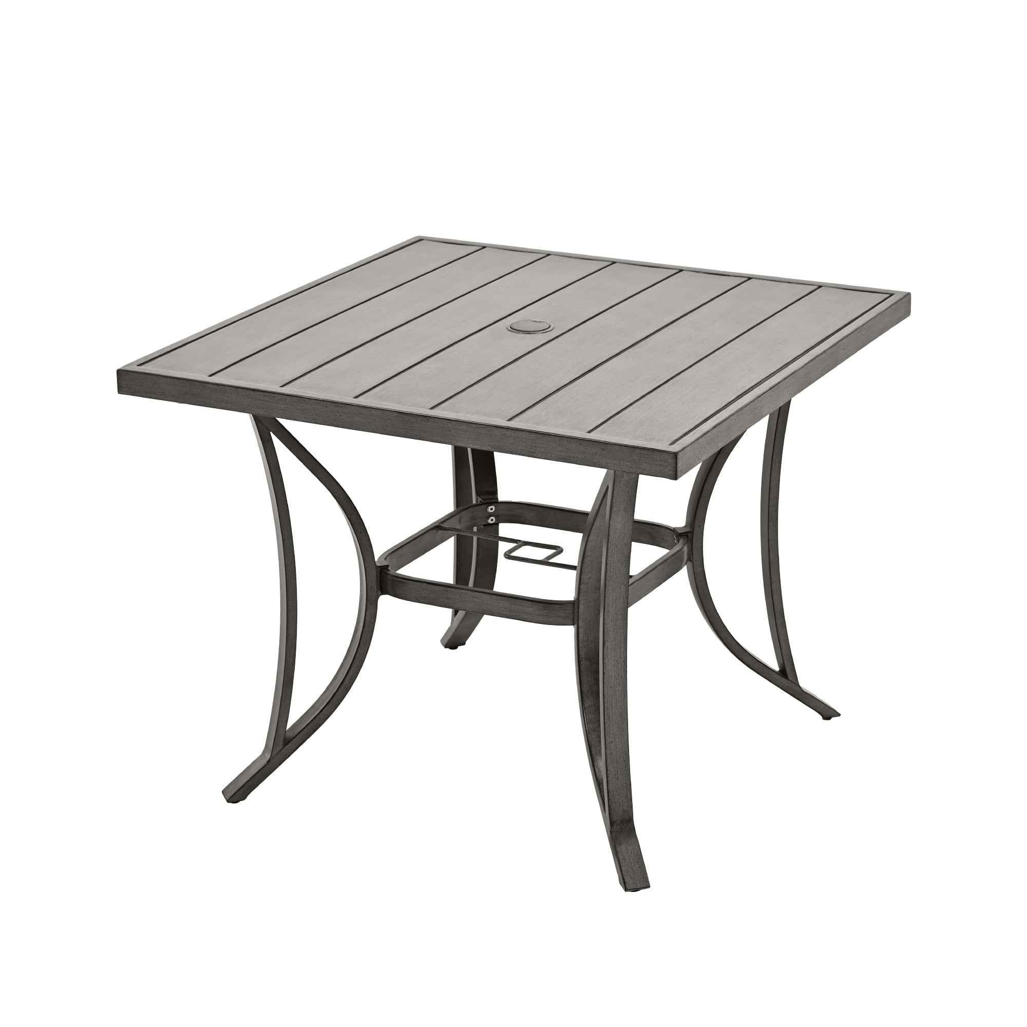 HAPPATIO Square Outdoor Dining Table - Patio Aluminum Slat Dining Table ...