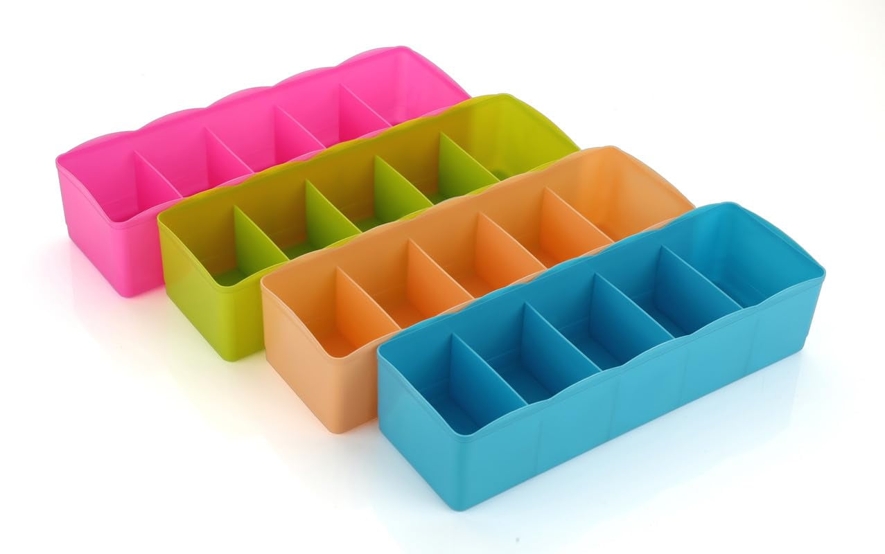 HAPPI Multipurpose Plastic Storage Socks Tray Organizer for Wardrobe ...