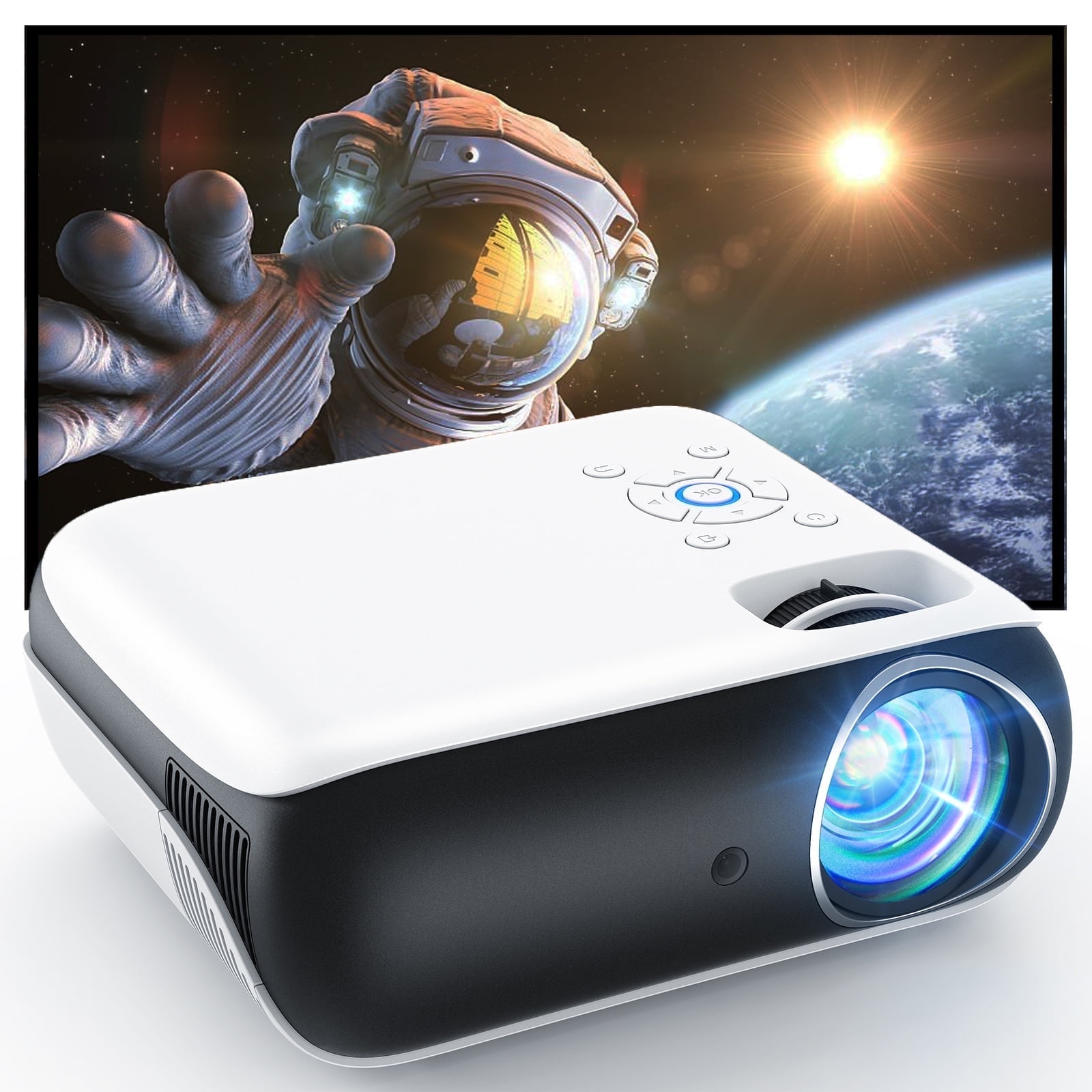 TOPVISION 4K WiFi Bluetooth Smart HD Projector, Indoor Multimedia ...