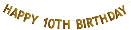 HAPPY 10TH BIRTHDAY Banner，Pre-strung，No Assembly Required，10th ...
