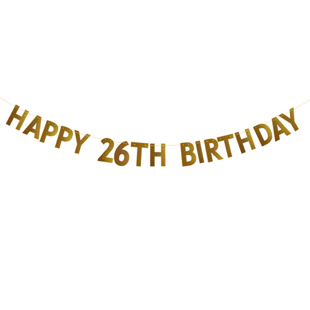 HAPPY 26TH BIRTHDAY Banner，Pre-strung，No Assembly Required，26th ...