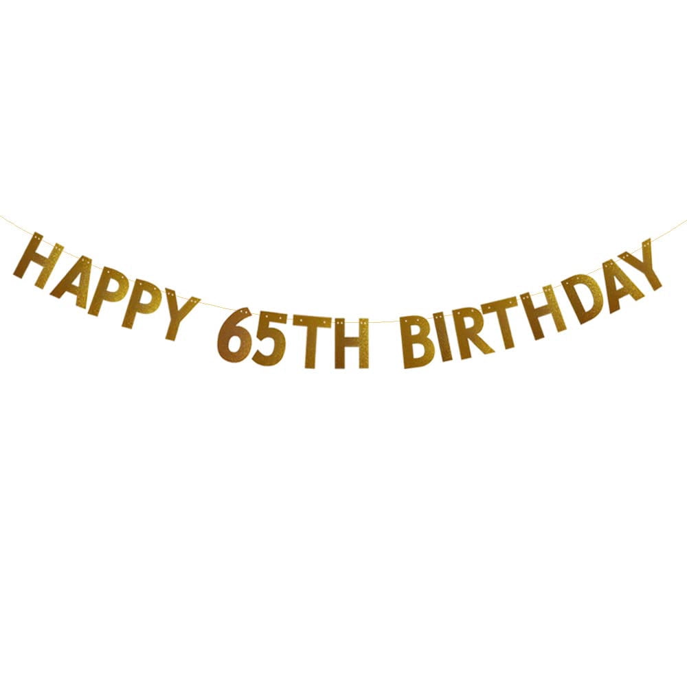HAPPY 65TH BIRTHDAY Banner，Pre-strung，No Assembly Required，65th ...