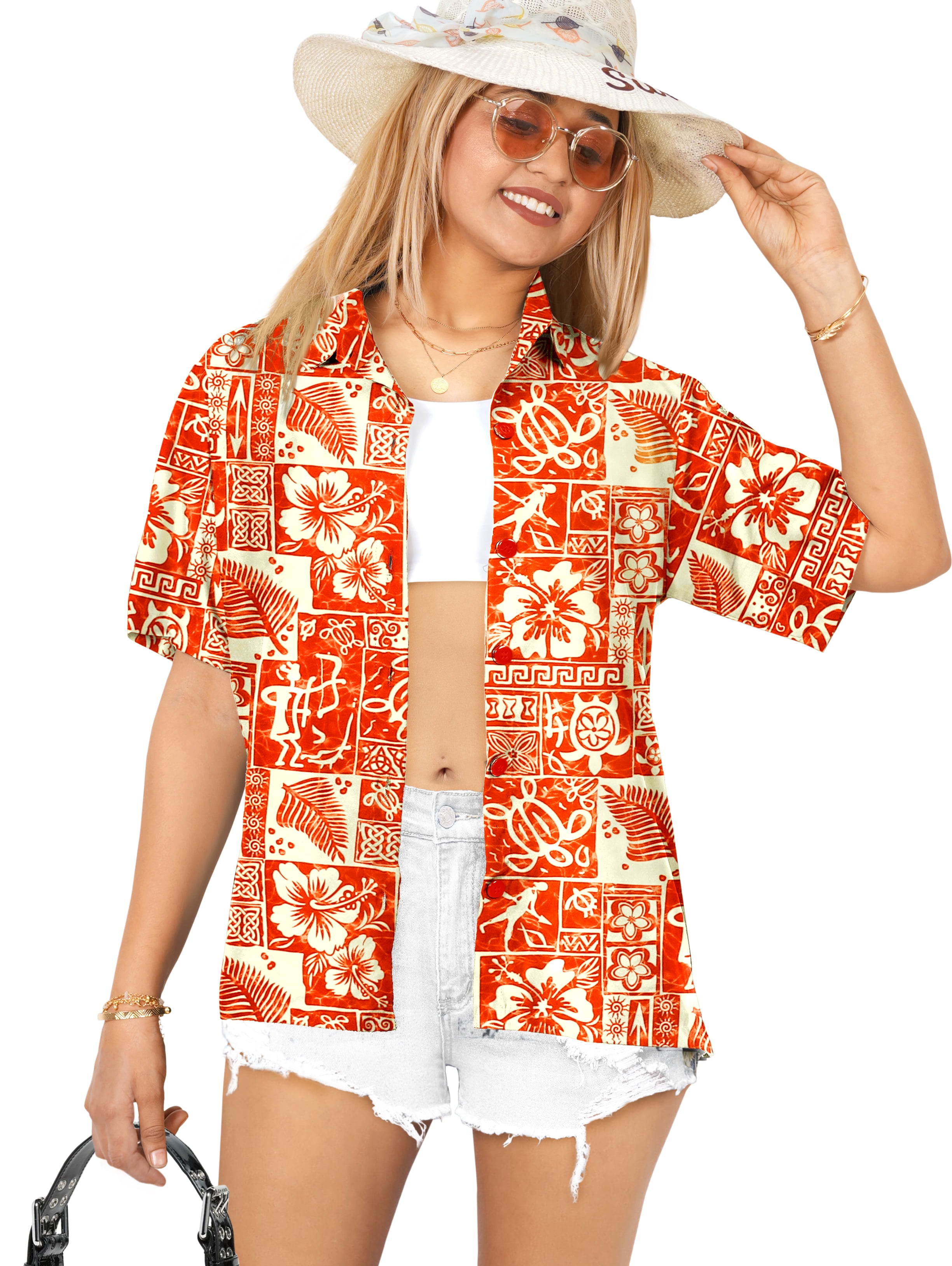HAPPY BAY Button Down Shirt for Women Casual Summer Beach Blouse Shirt ...