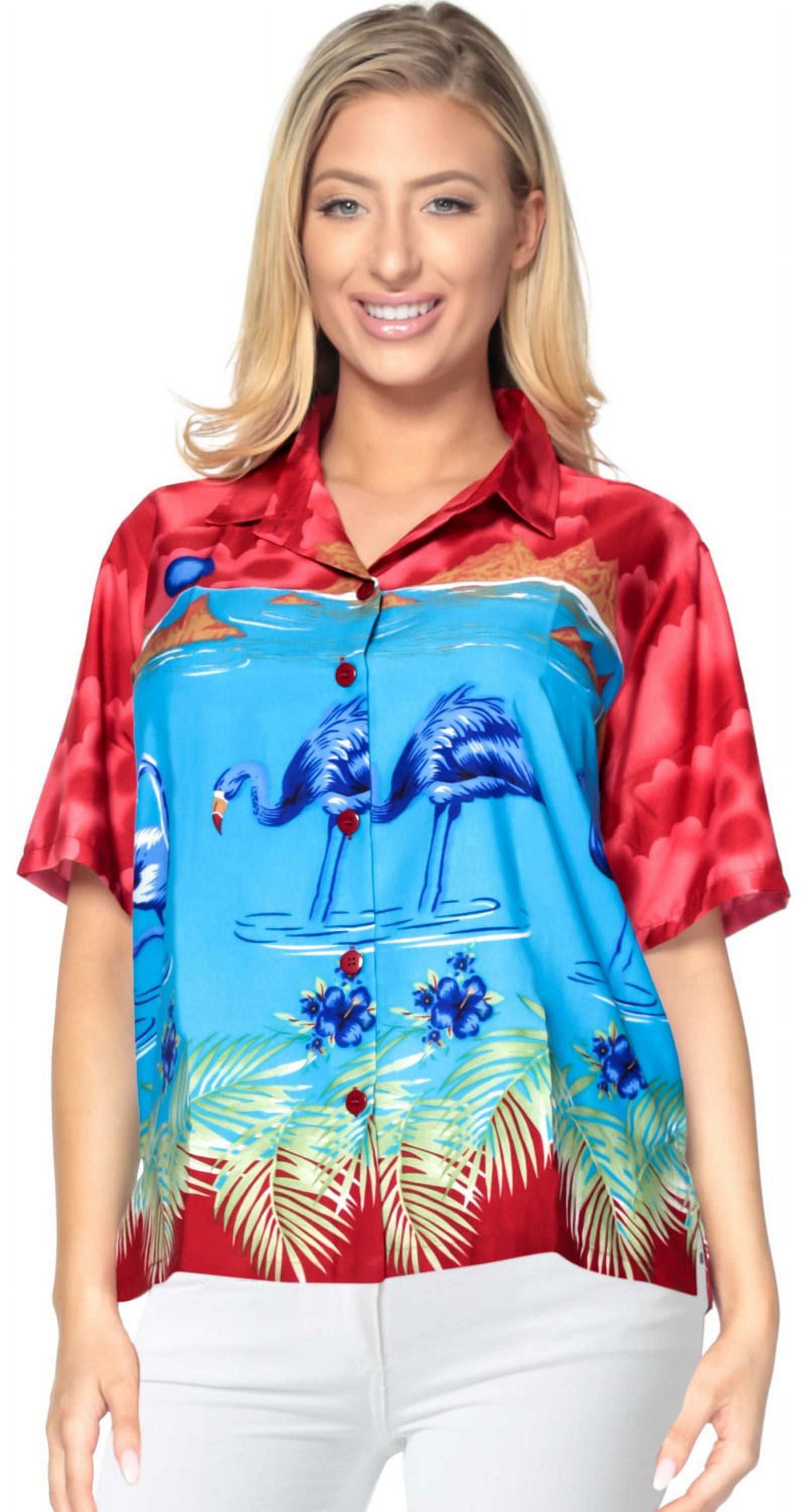 HAPPY BAY Hawaiian Shirts Womens Casual Summer Button Down Beach Party ...