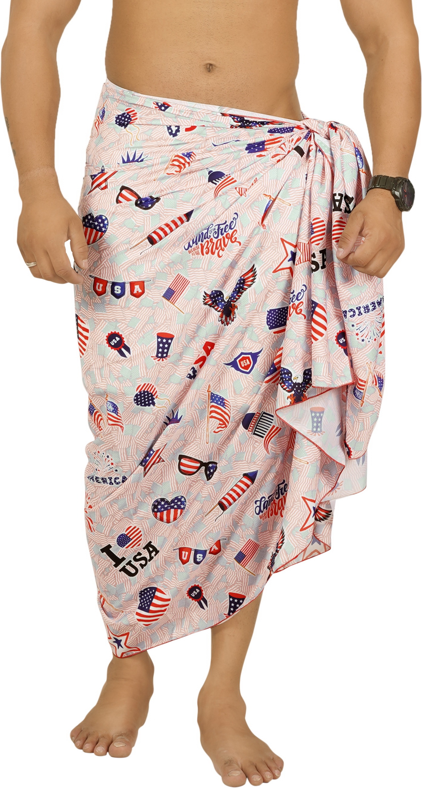 HAPPY BAY Men's 4th of July American USA Army Police Flag Swimwear ...