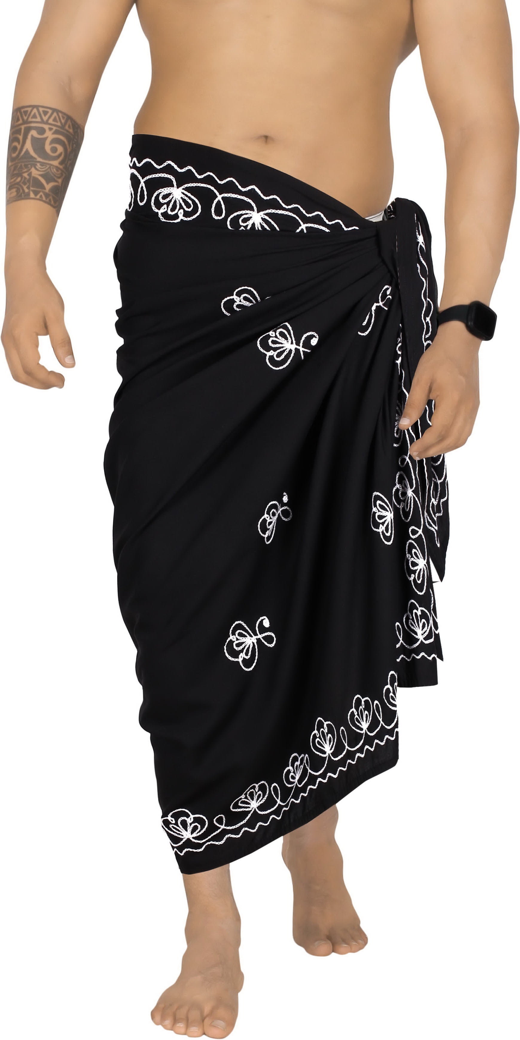 HAPPY BAY Men's Bath Trunk Casual Sarong Long Pareo Beach Wrap One Size ...