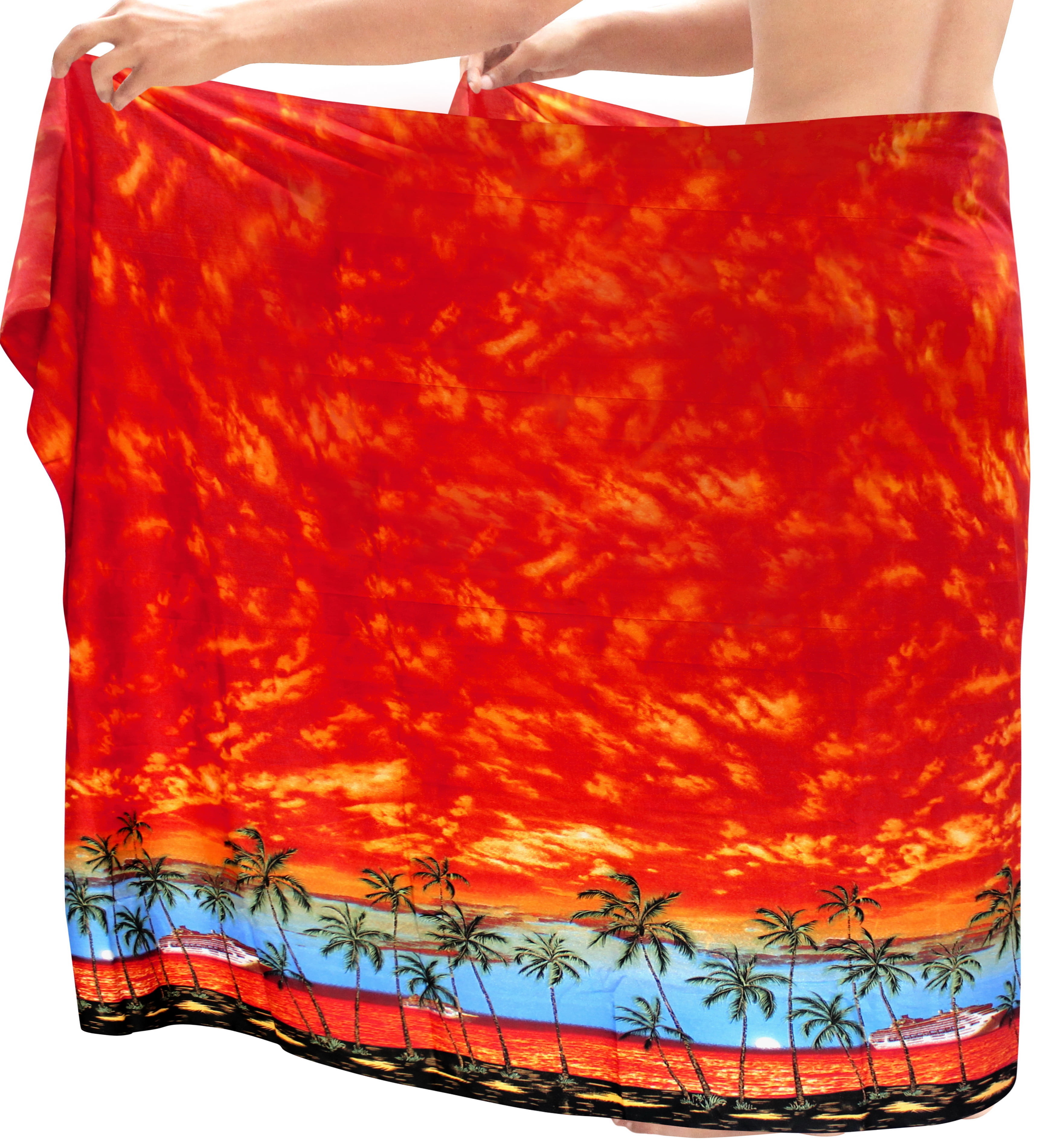 HAPPY BAY Men's Bath Trunk Swimsuits Sarong Pareo Beach Wrap One Size ...