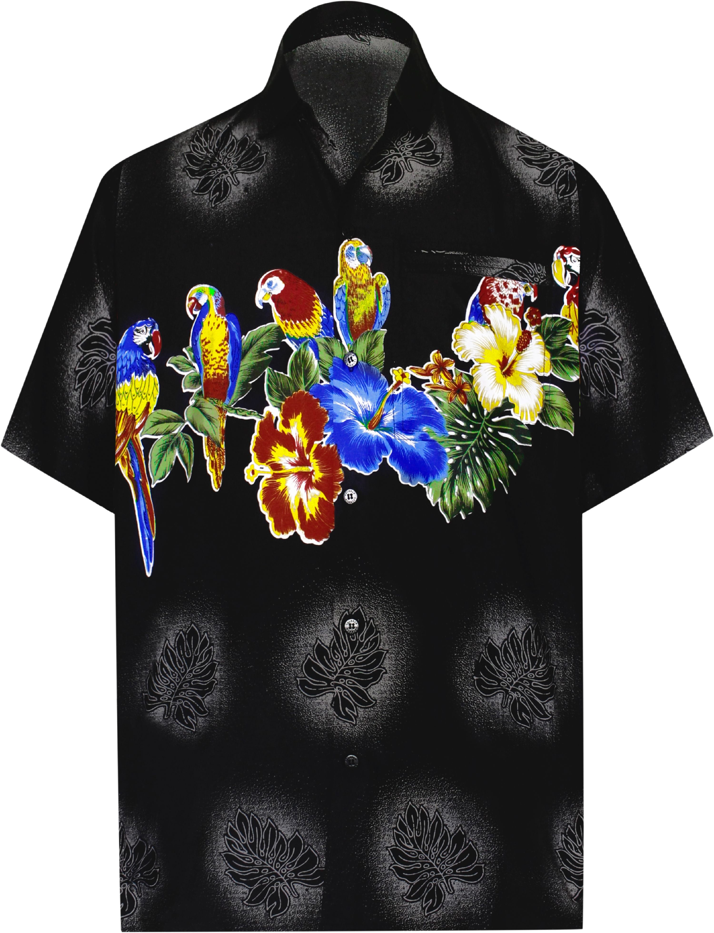 HAPPY BAY Men's Hawaiian Shirts Short Sleeve Button Down Shirt Men's ...