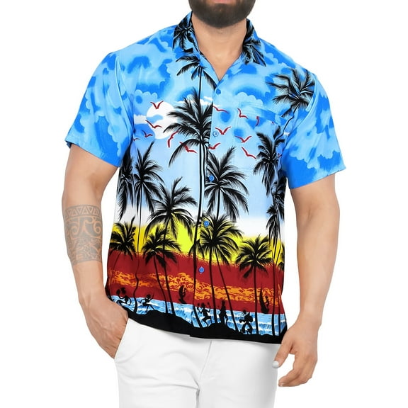 Awdenio Hawaiian Shirt for Men Beach Vacation Summer Short Sleeve ...