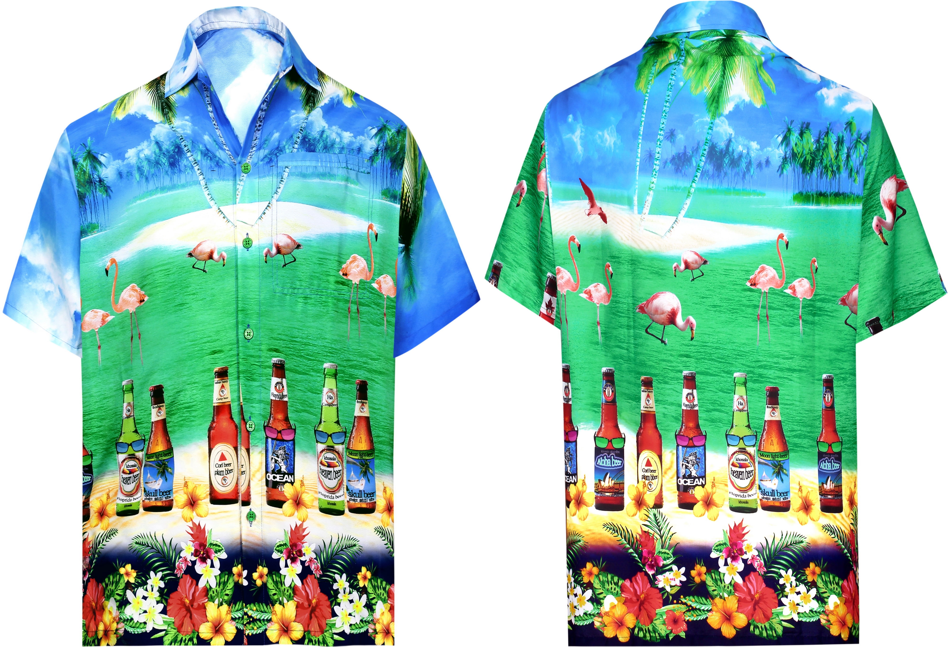 HAPPY BAY Men's Hawaiian Shirts Short Sleeve Button Down Shirt Men's ...