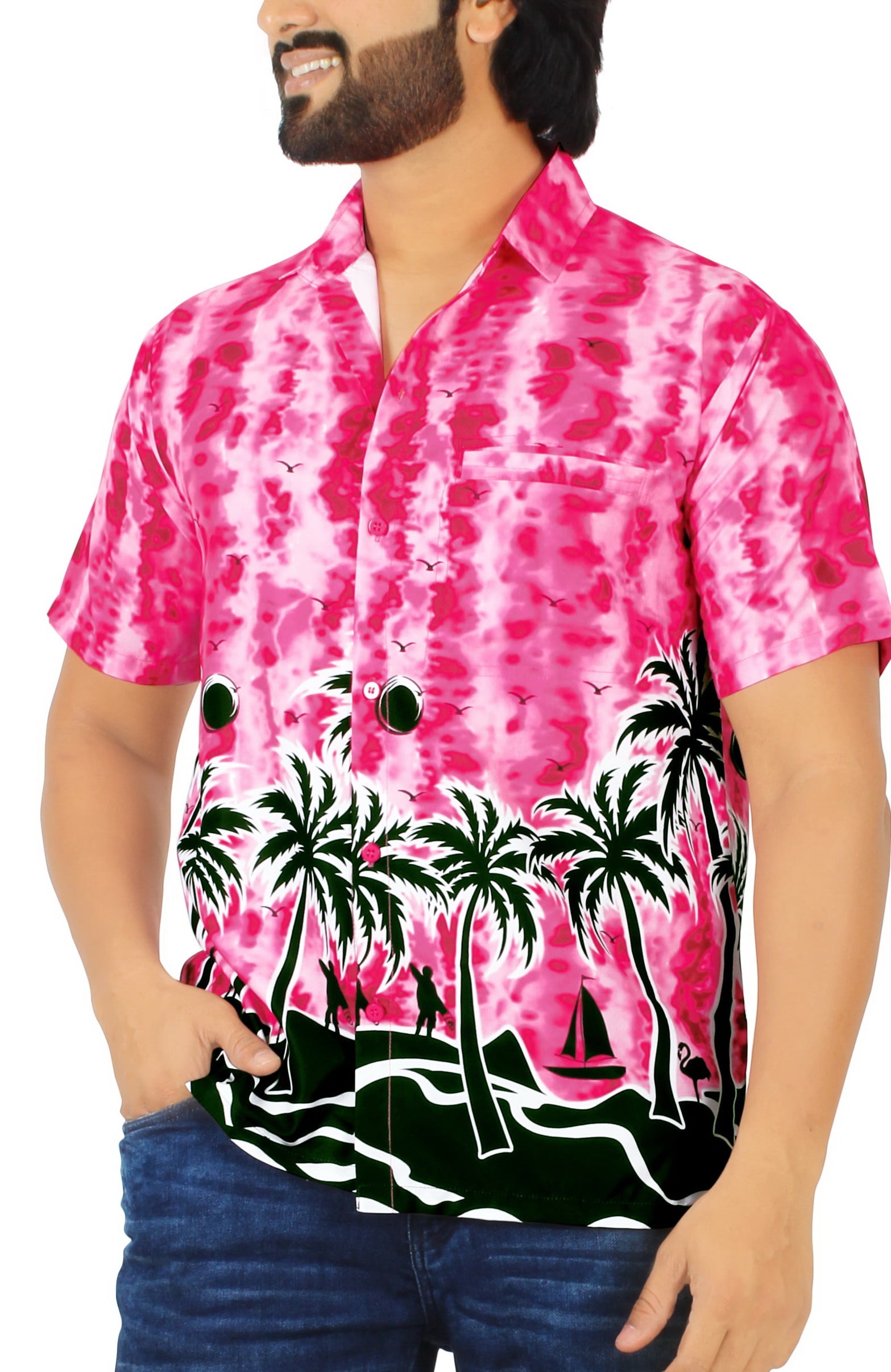 HAPPY BAY Men's Hawaiian Shirts Short Sleeve Button Down Shirt Men's ...