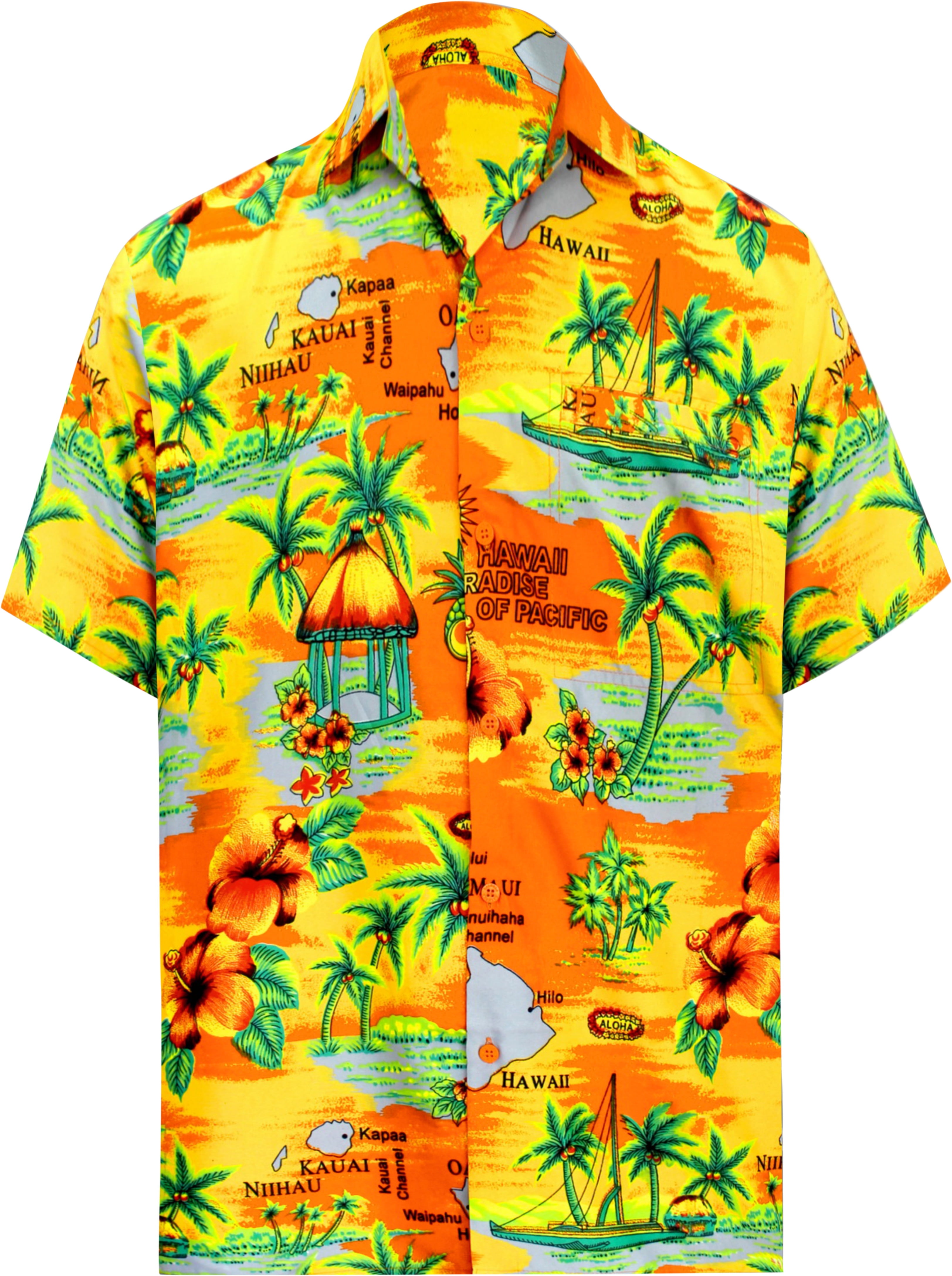 HAPPY BAY Men's Hawaiian Shirts Short Sleeve Button Down Shirt Men's ...