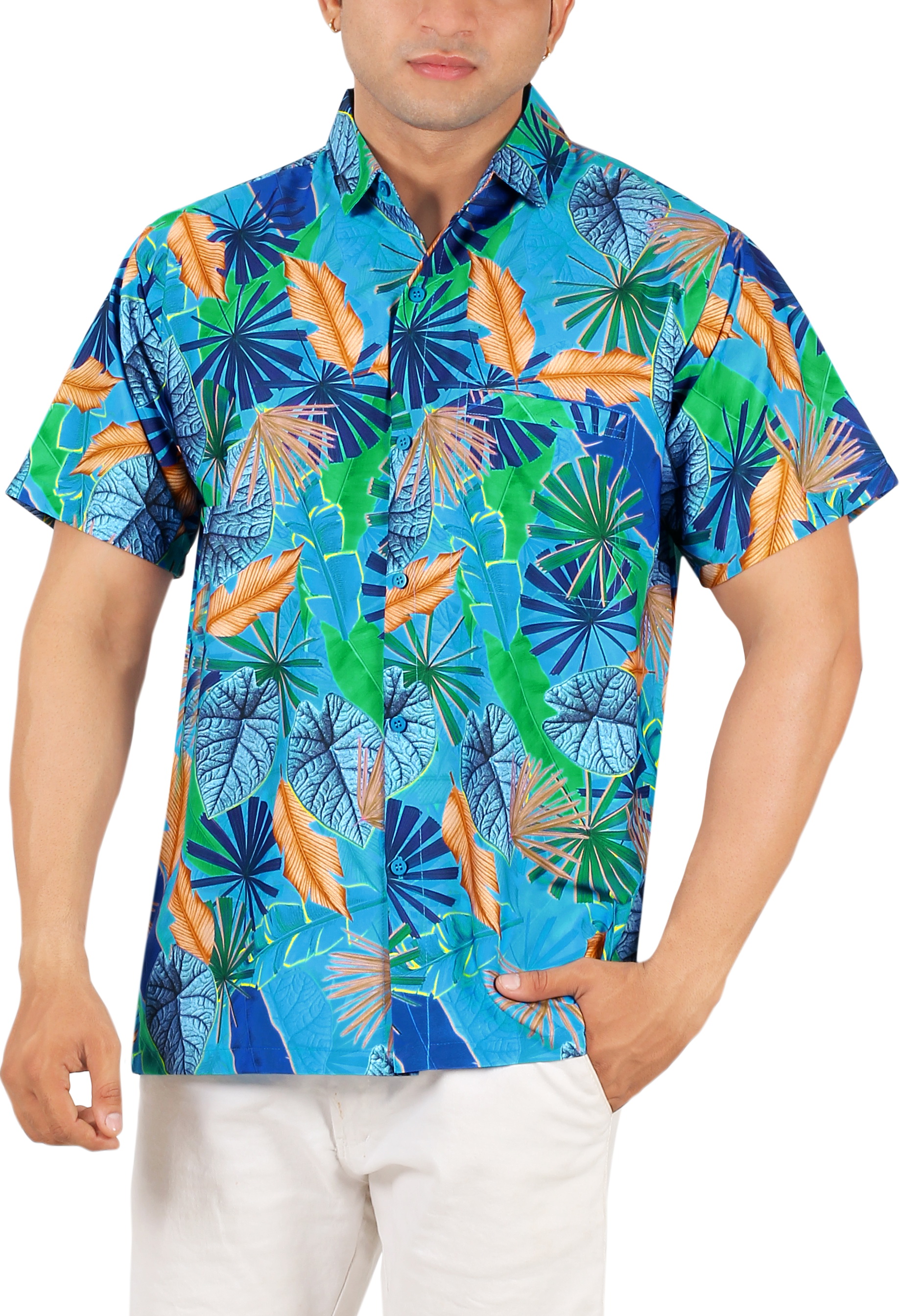 HAPPY BAY Men's Hawaiian Shirts Short Sleeve Button Down Shirt Mens ...