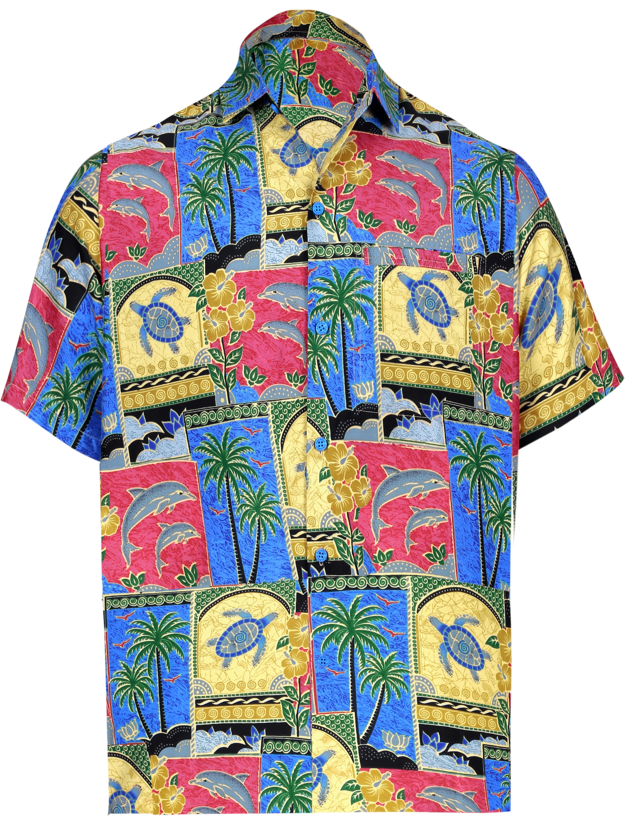 HAPPY BAY Men's Hawaiian Shirts Short Sleeve Button Down Shirt Mens ...