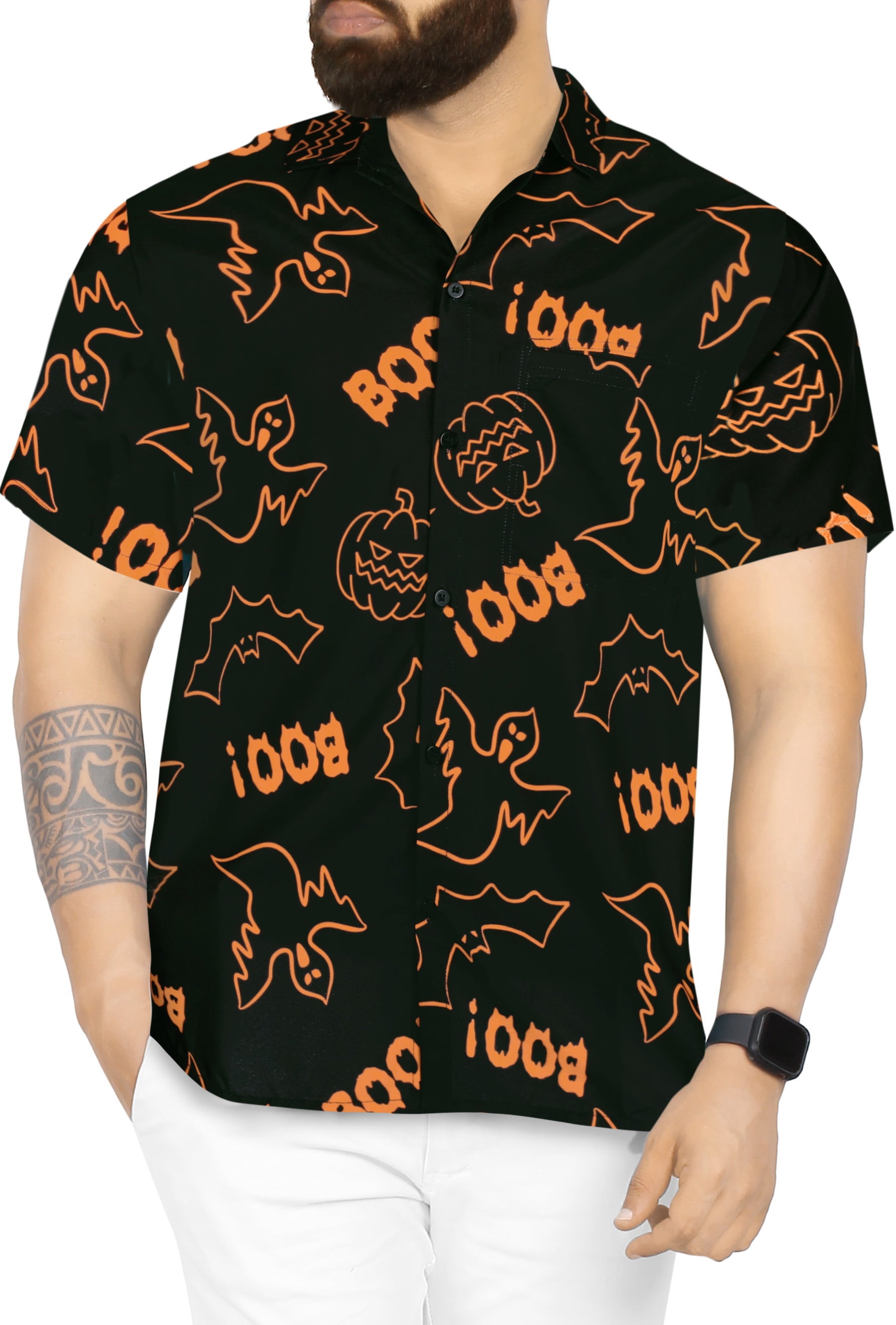 HAPPY BAY Men's Hawaiian Short Sleeve Summer Caribbean Party Shirt ...