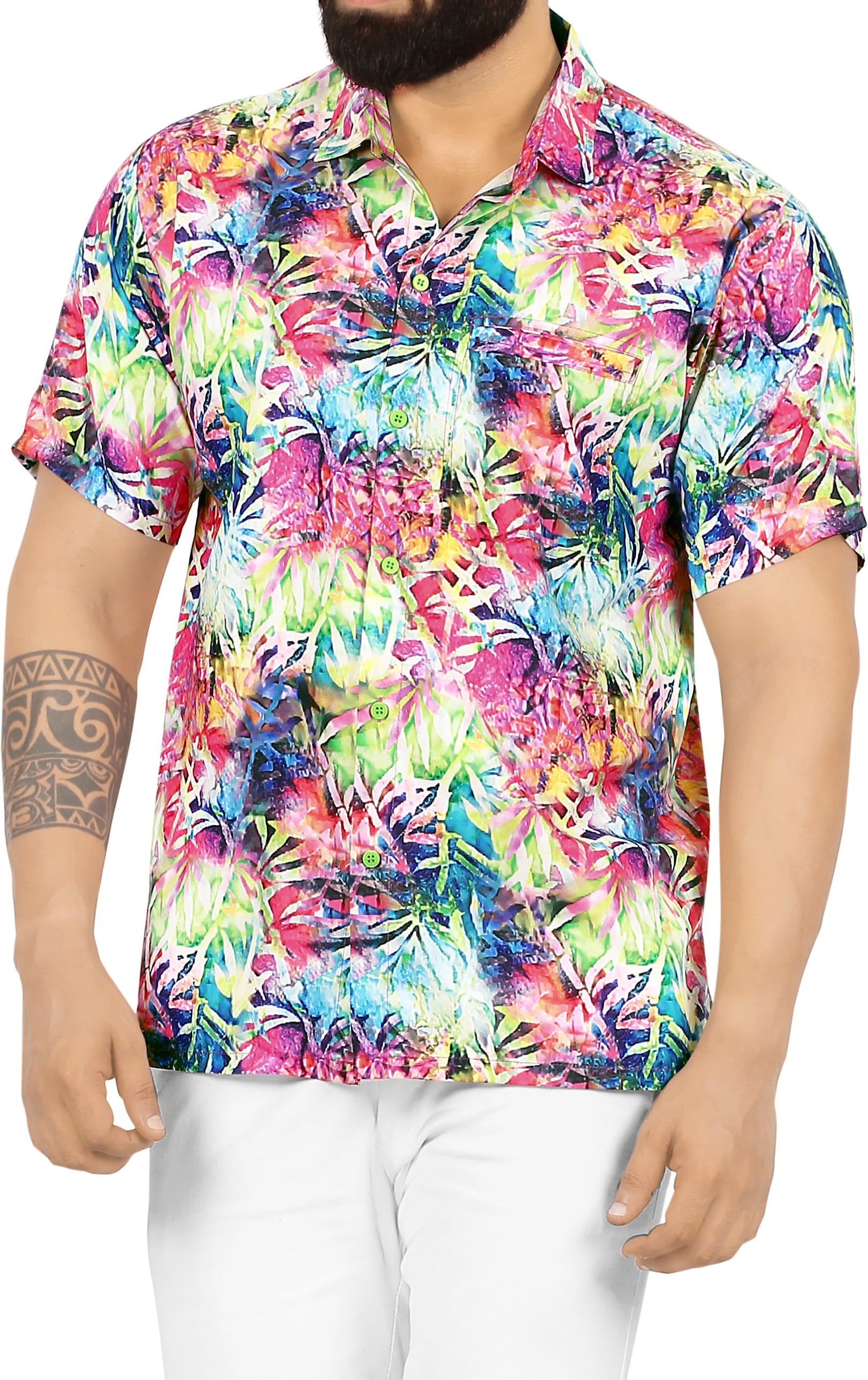 HAPPY BAY Men's Hawaiian Summer Beach Shirts Casual Short Sleeve Shirts ...