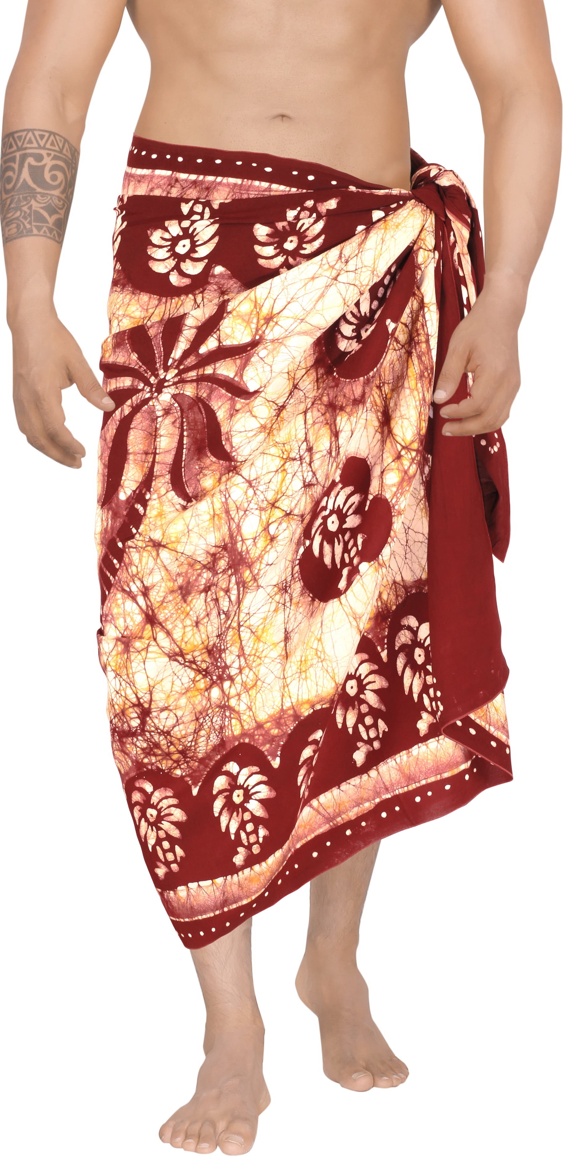 HAPPY BAY Men's Pareo Bath Trunk Swimming Dashiki Sarong Beach Wrap One ...