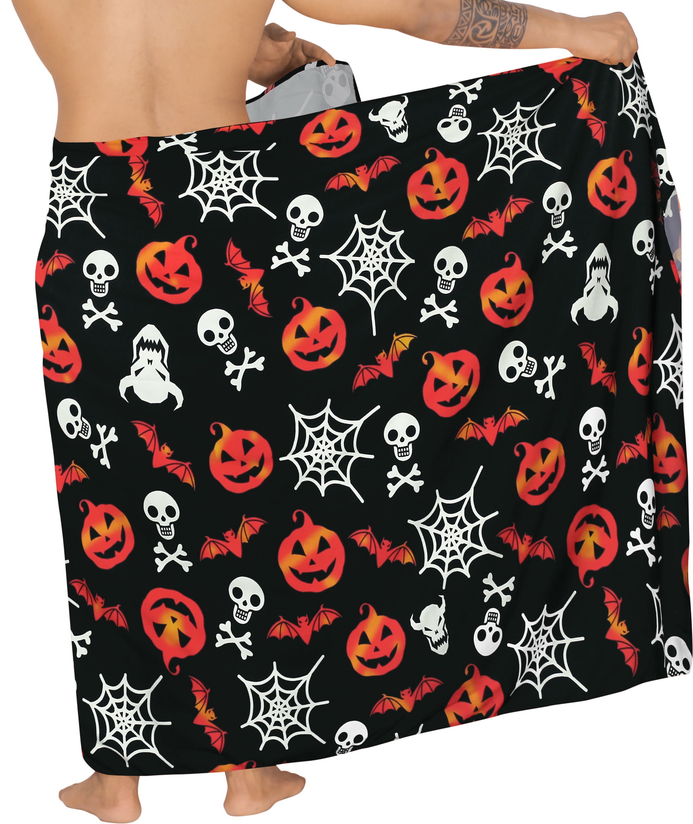 HAPPY BAY Men's Pareo Halloween Costumes Skull Pumpkin Party Swim ...