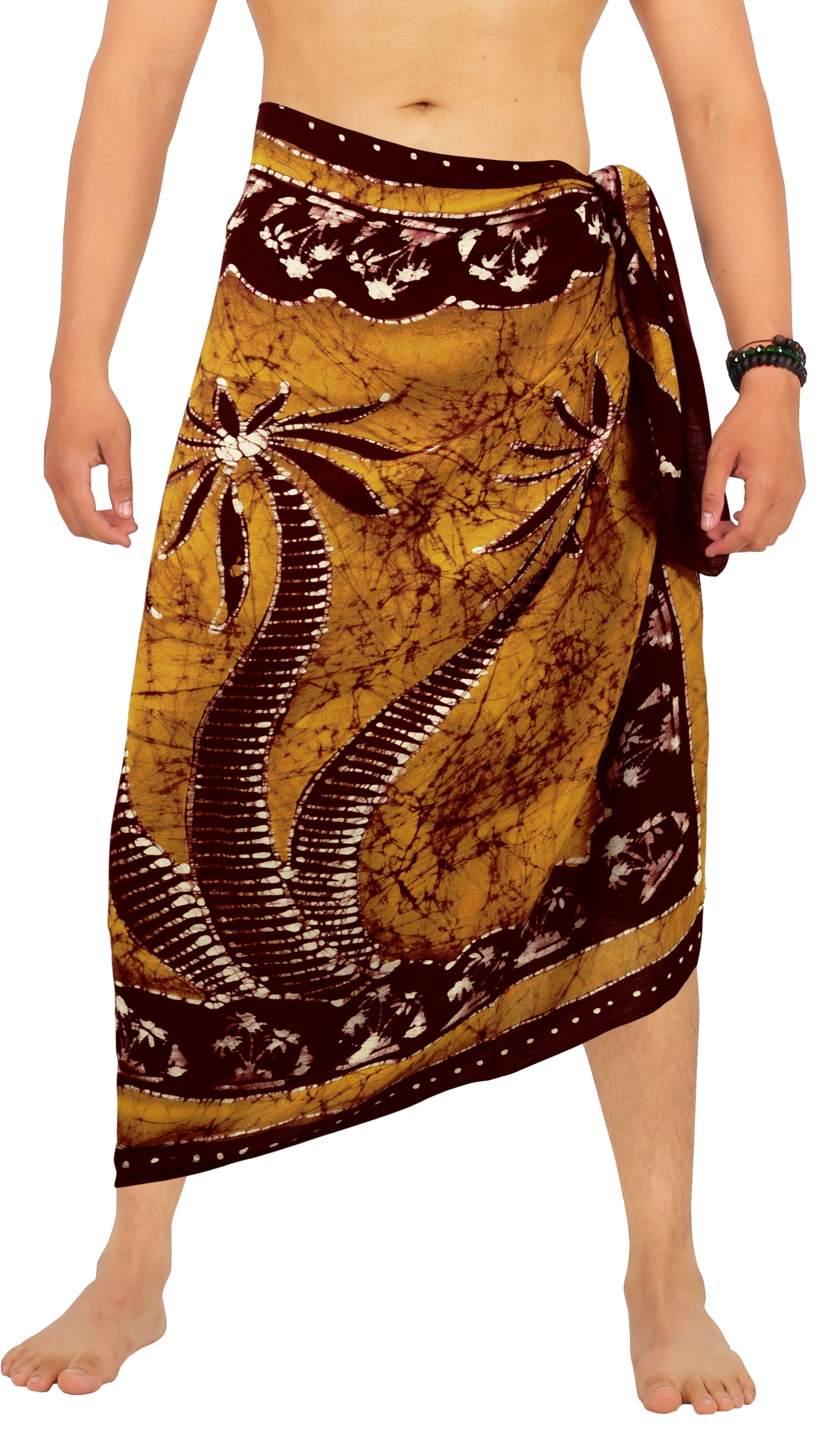 HAPPY BAY Men's Pareo Regular Holiday Dashiki Sarong Long Beach Wrap ...