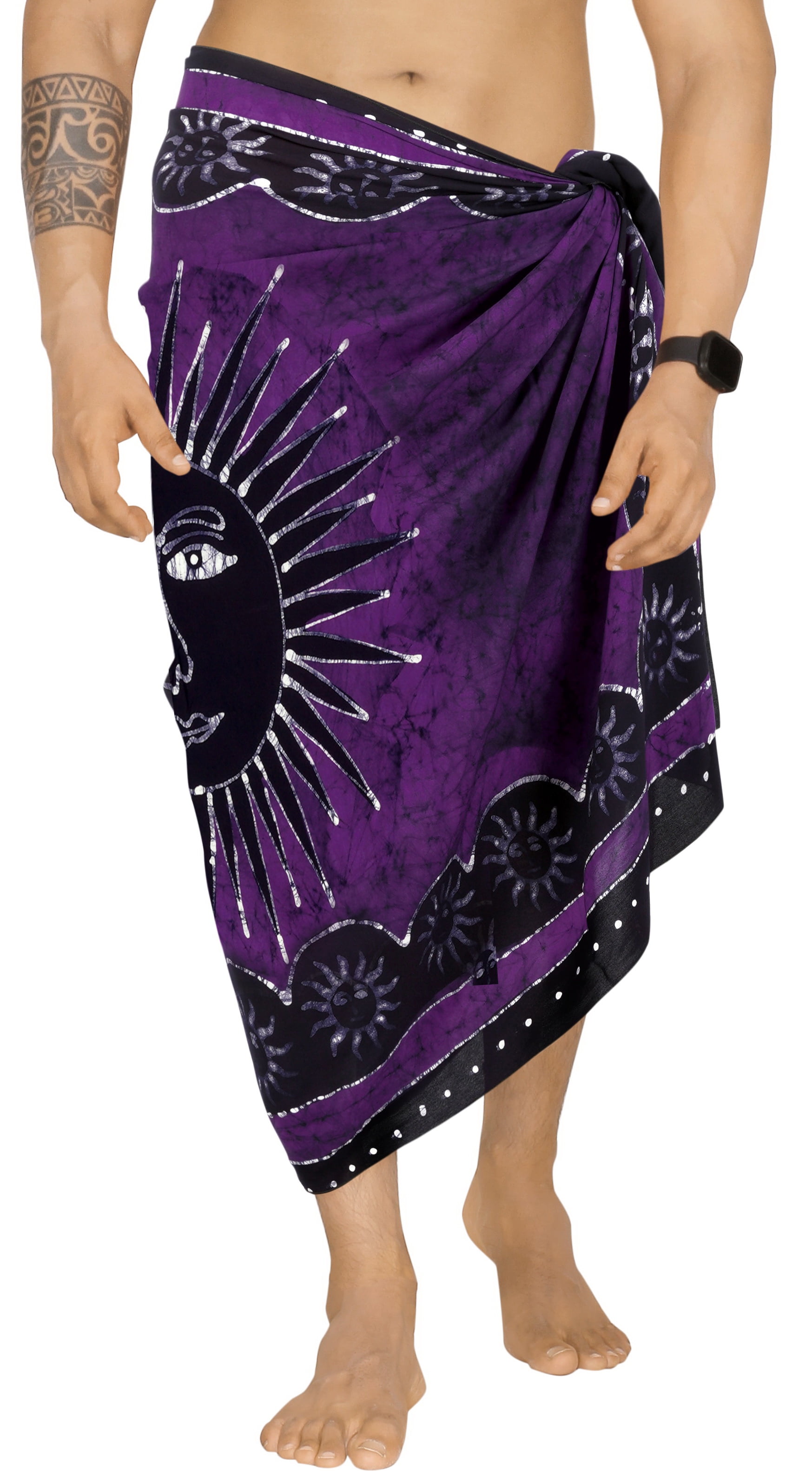 HAPPY BAY Men's Pareo Regular Holiday Dashiki Sarong Long Shower Beach ...