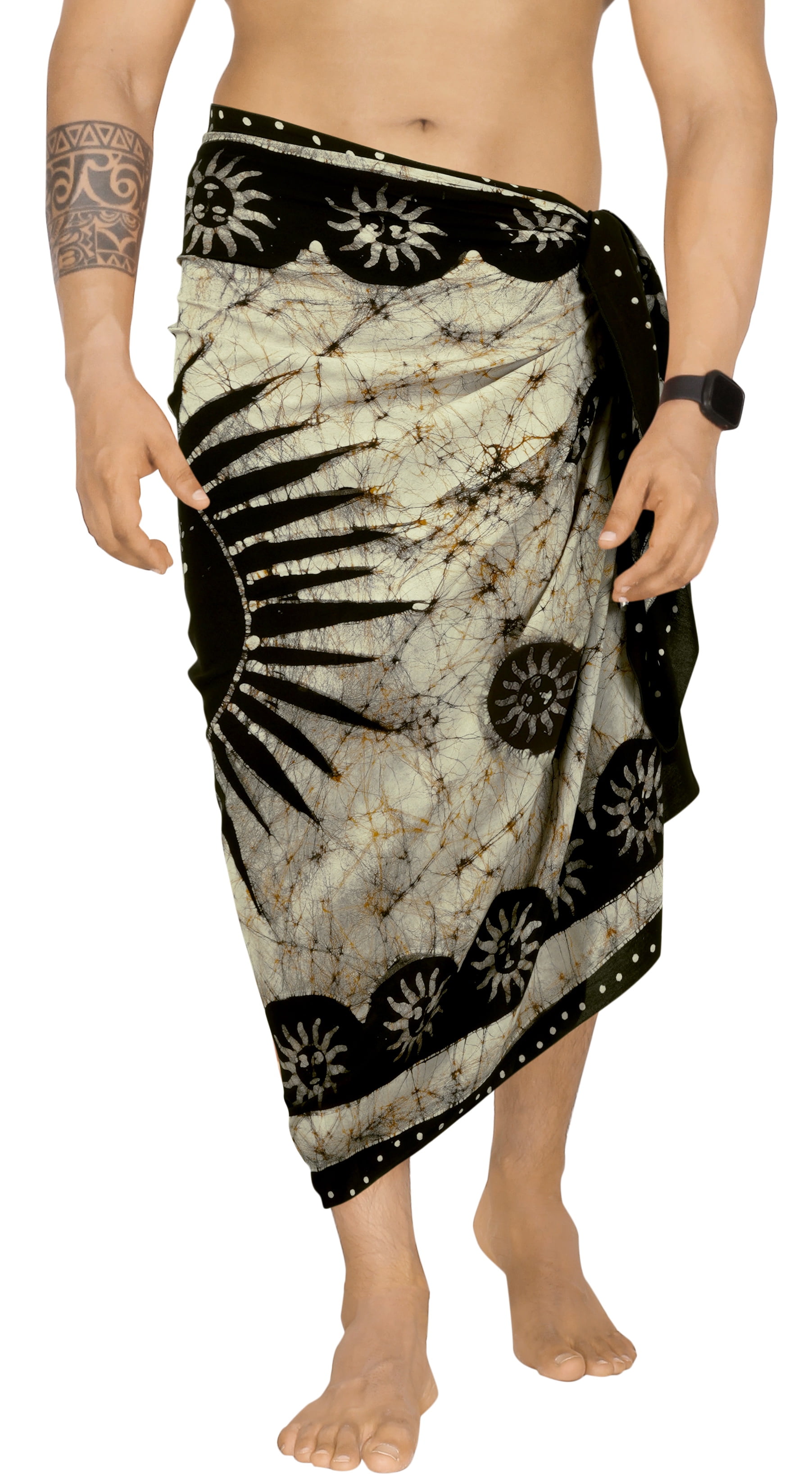 HAPPY BAY Men's Pareo Regular Surfing Dashiki Sarong Long Swim Beach ...