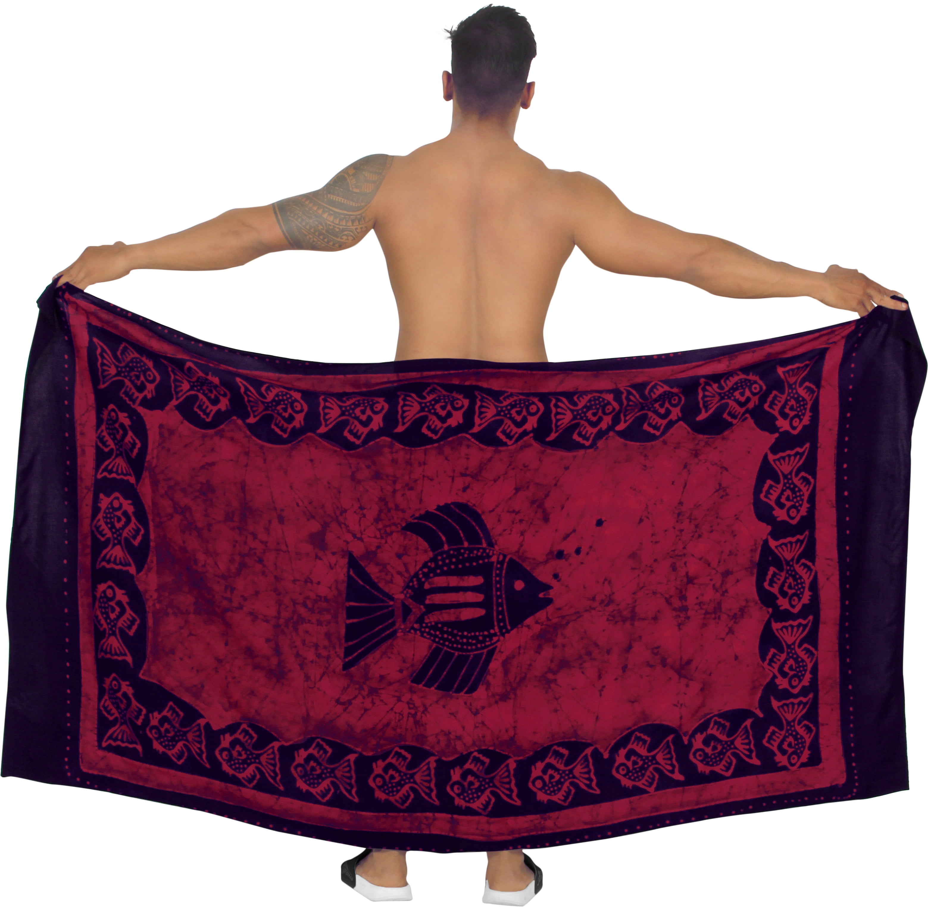 HAPPY BAY Men's Pareo Regular Surfing Dashiki Sarong Long Swim Beach ...