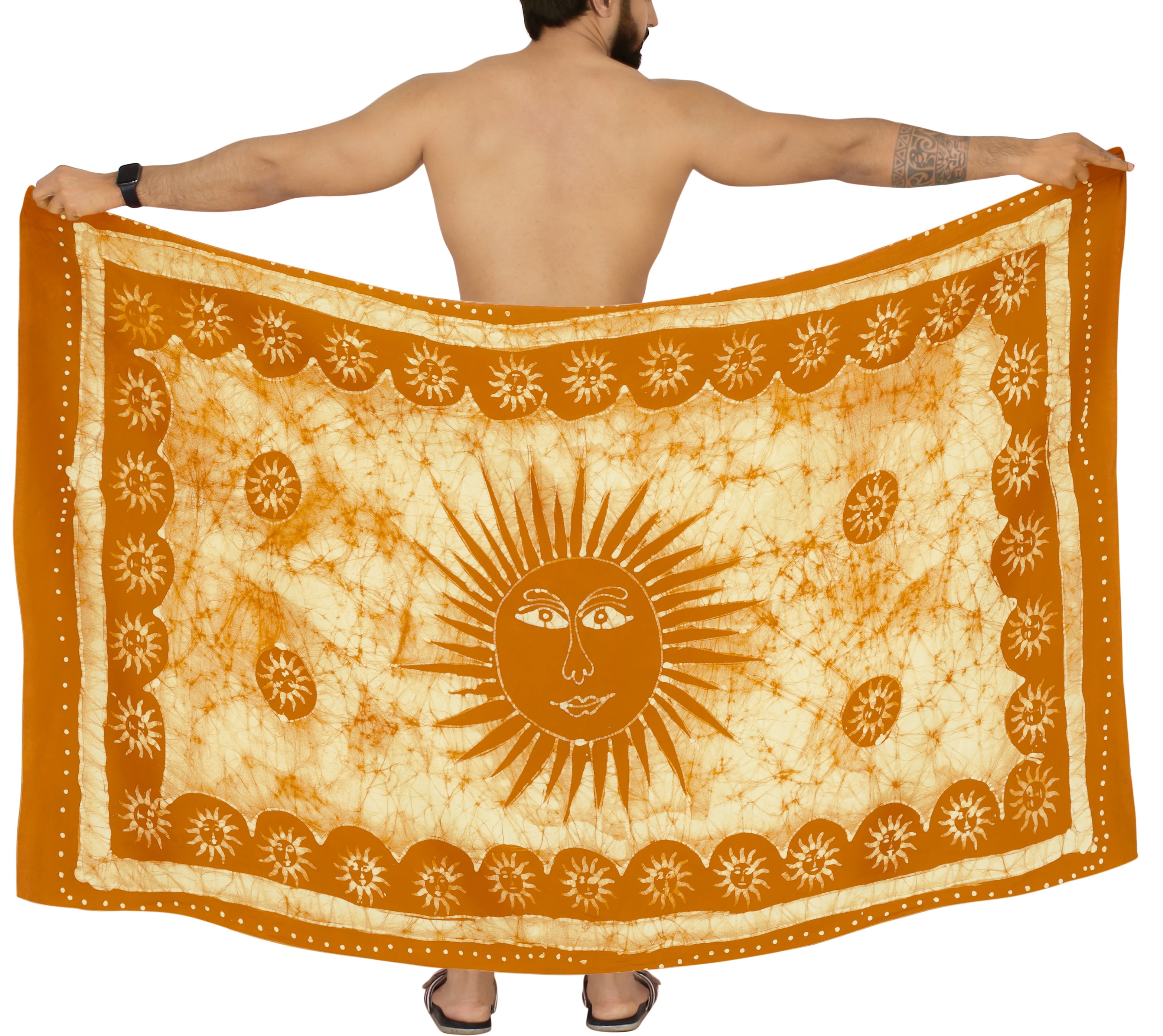 HAPPY BAY Men's Pareo Regular Surfing Dashiki Sarong Long Swim Beach ...