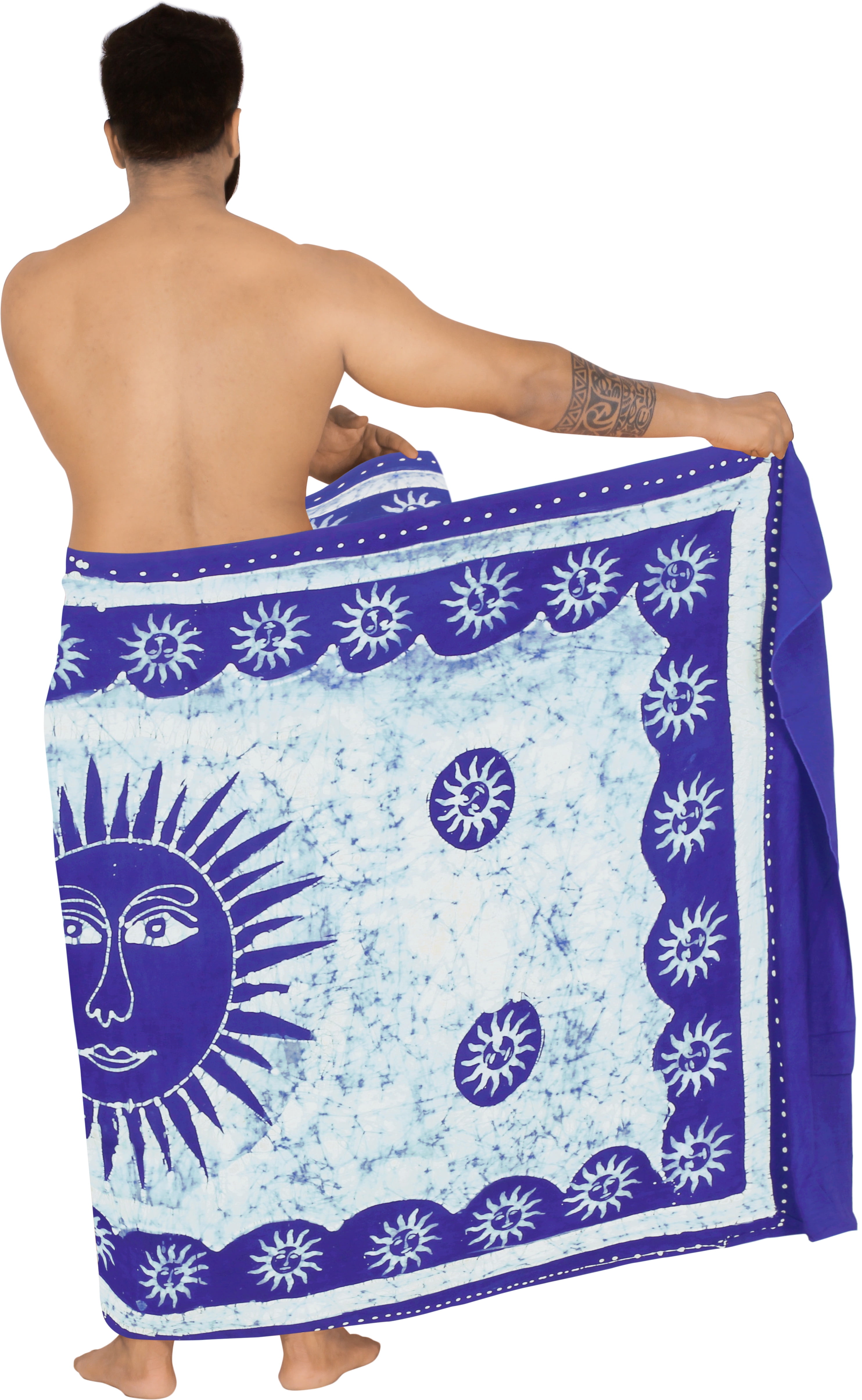 HAPPY BAY Men's Pareo Regular Surfing Dashiki Sarong Long Swim Beach ...