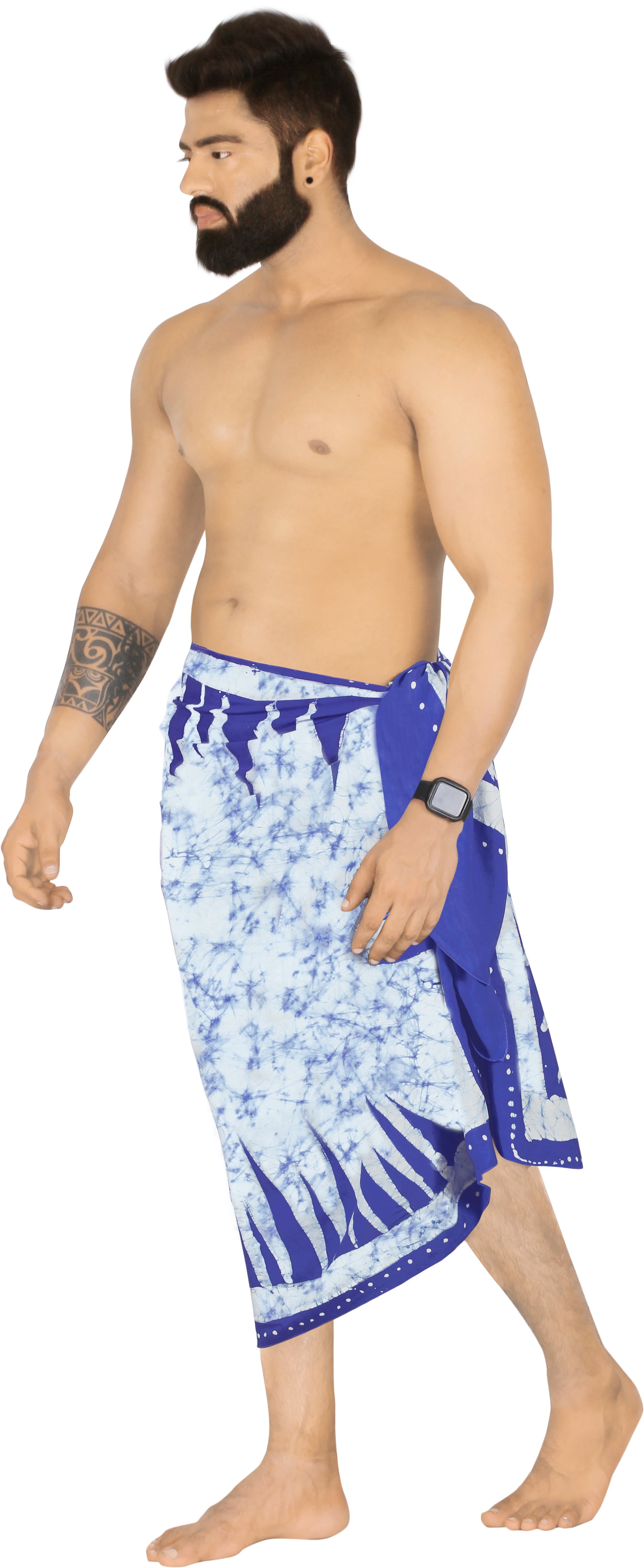 HAPPY BAY Men's Pareo Standard Beachwear Dashiki Sarong Full Beach Wrap ...