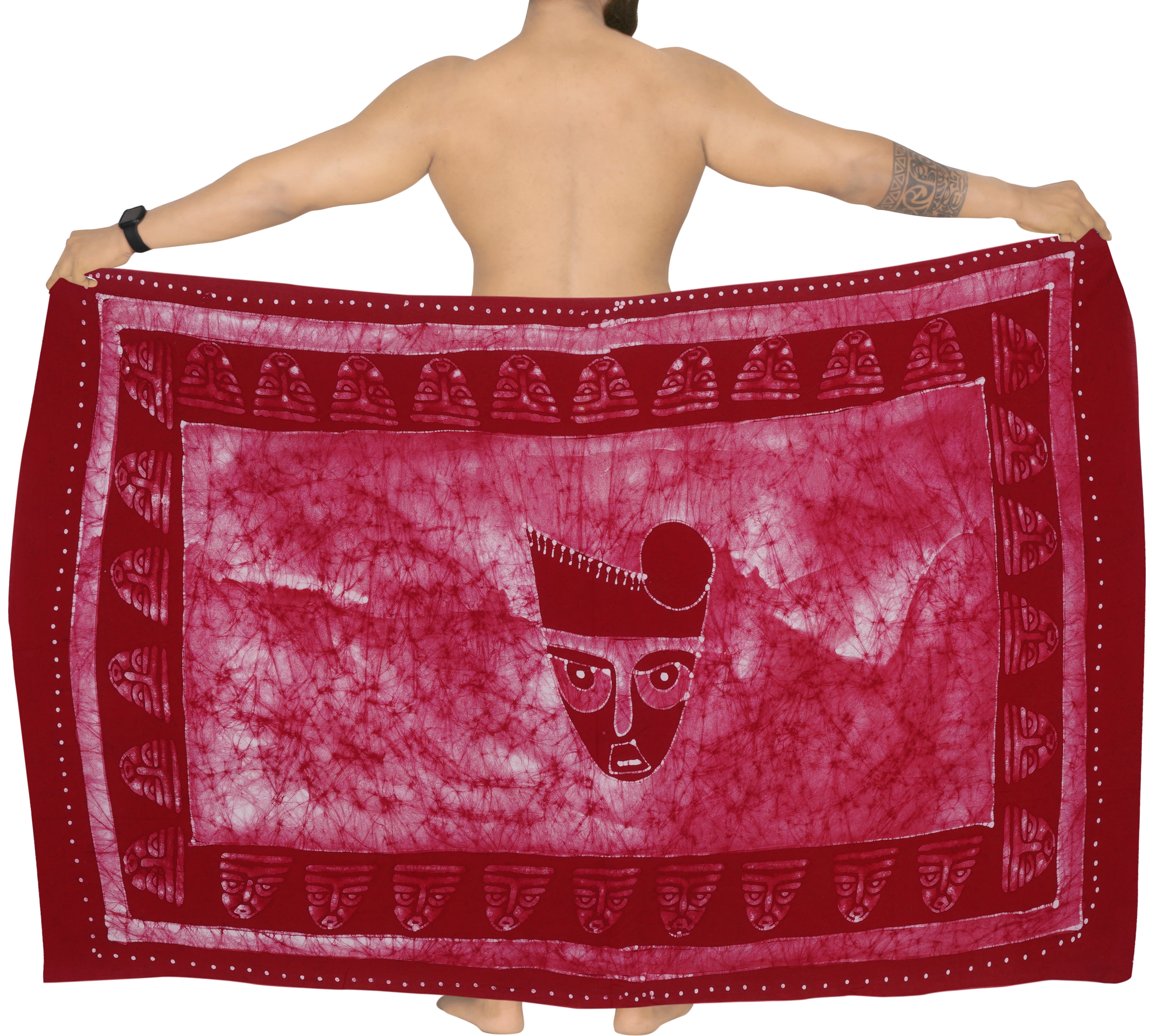 HAPPY BAY Men's Pareo Standard Beachwear Dashiki Sarong Full Beach Wrap ...